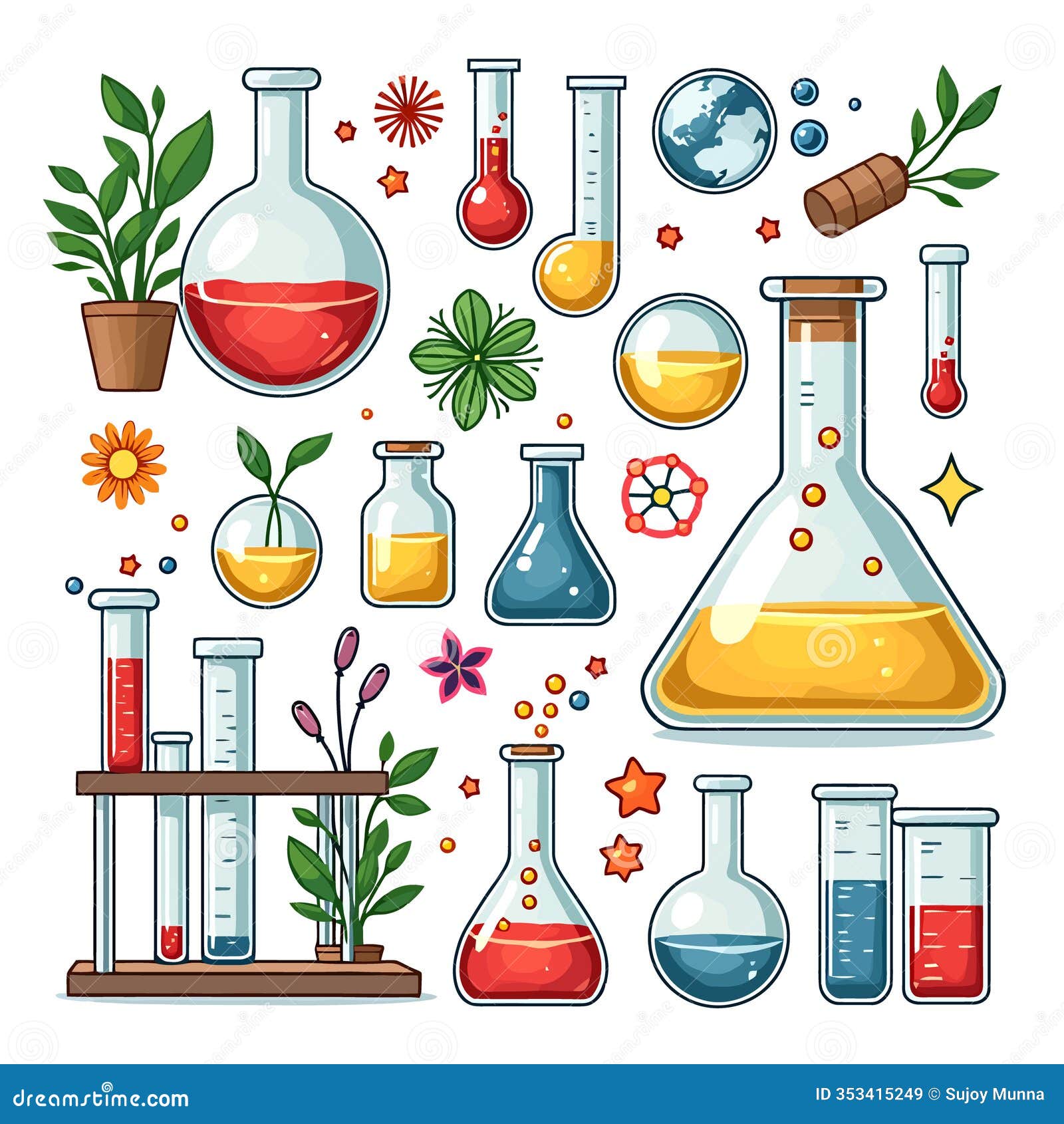 Science Laboratory Equipment Set Vector Stock Vector - Illustration of ...