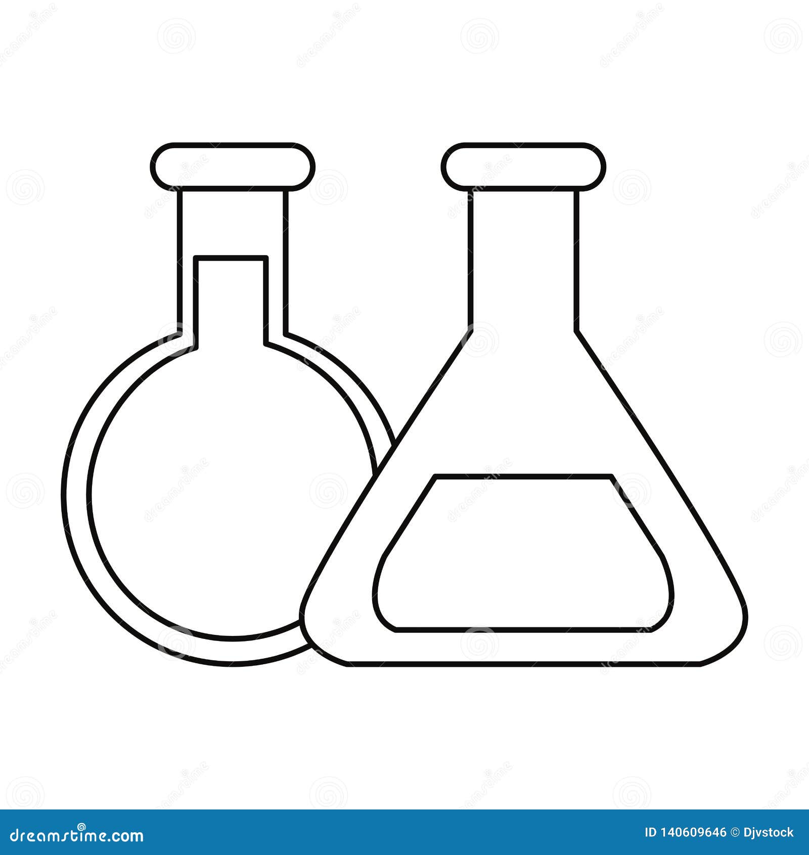 Science laboratory flasks stock vector. Illustration of glassware ...