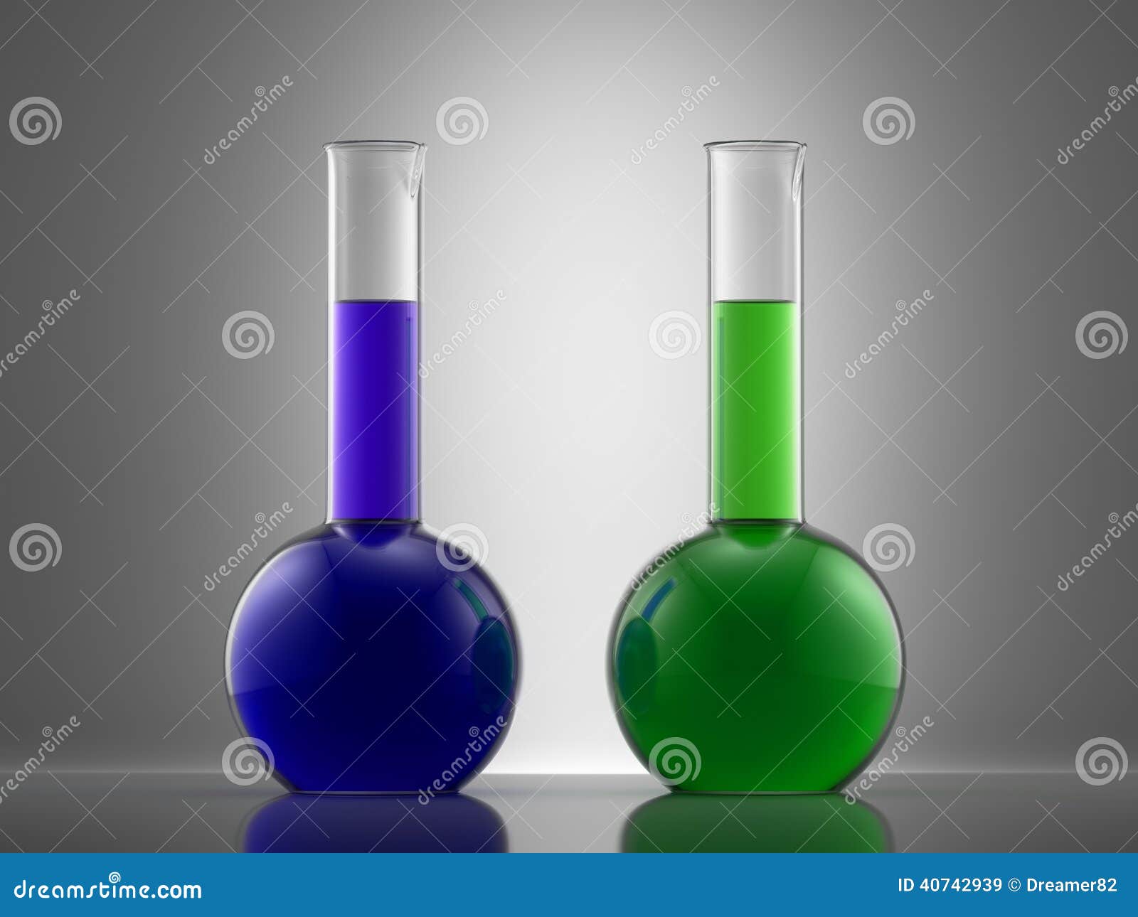 Science Laboratory Glass Equipment with Liquid. Flasks with Colo Stock ...