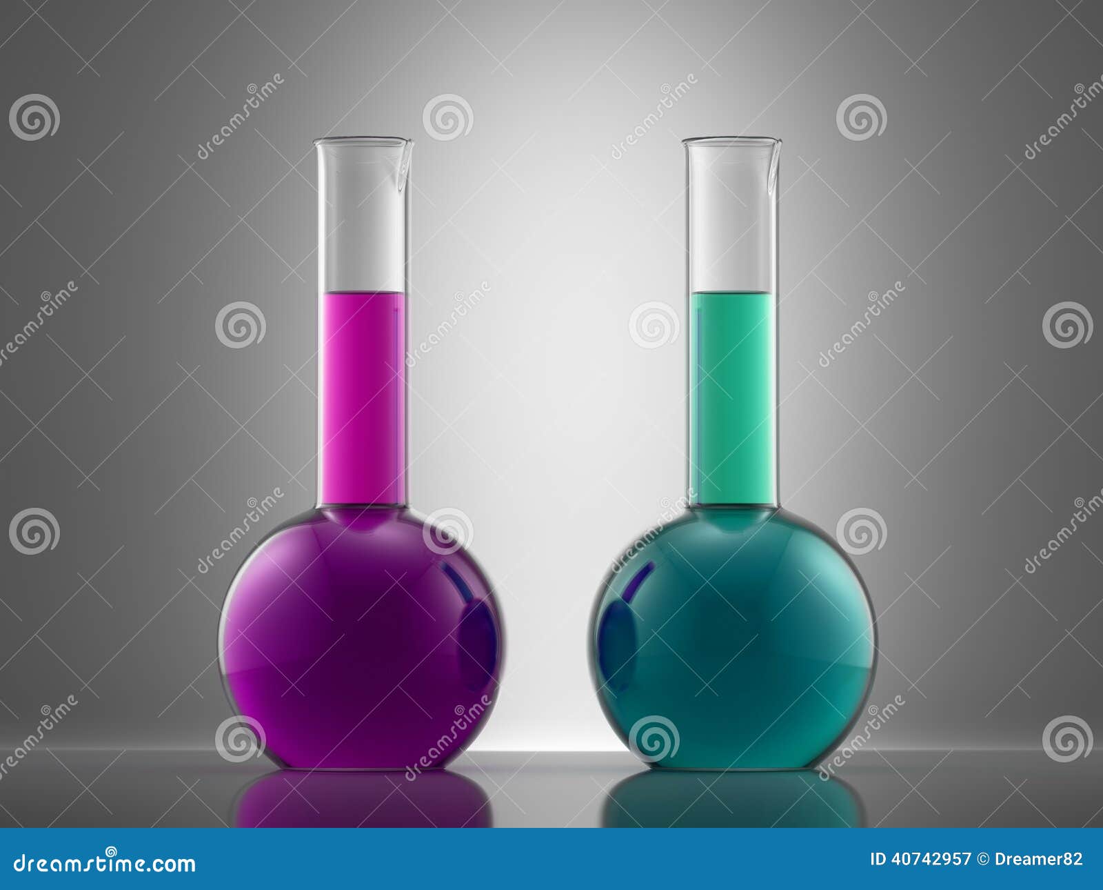 Science Laboratory Glass Equipment with Liquid. Flasks with Colo Stock ...