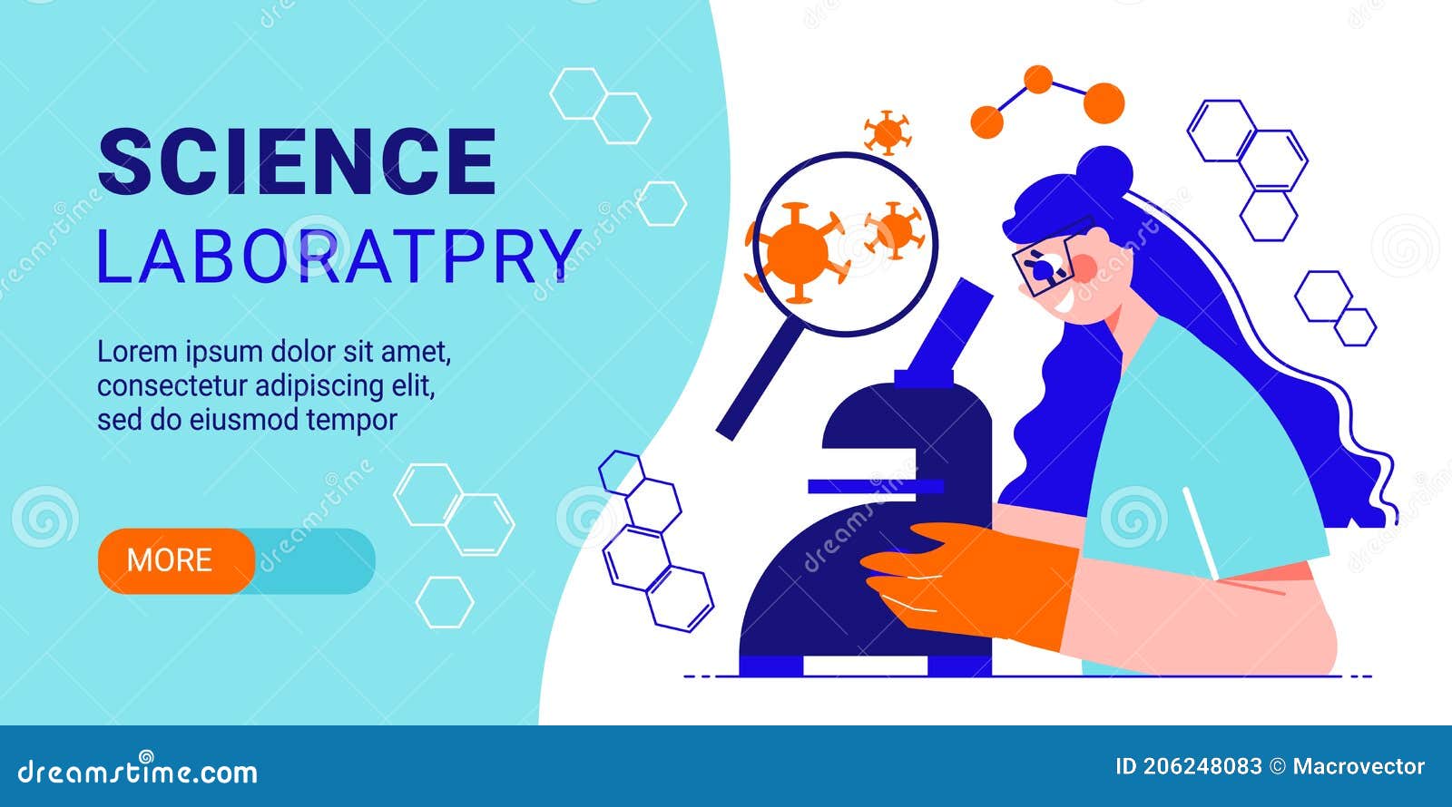 Science Laboratory Horizontal Banner Stock Vector - Illustration of ...