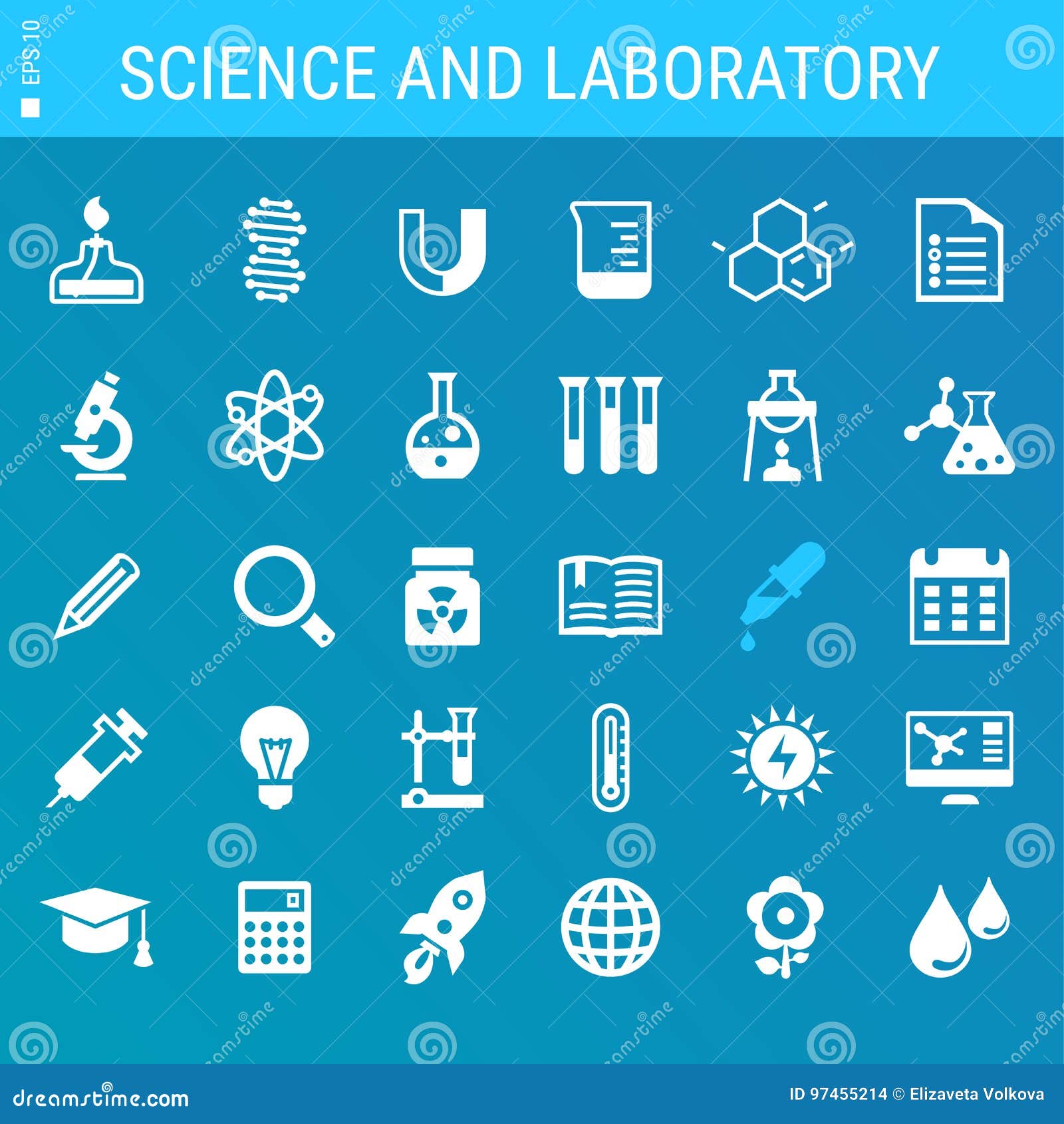 Science and Laboratory Icon Set Stock Vector - Illustration of science ...
