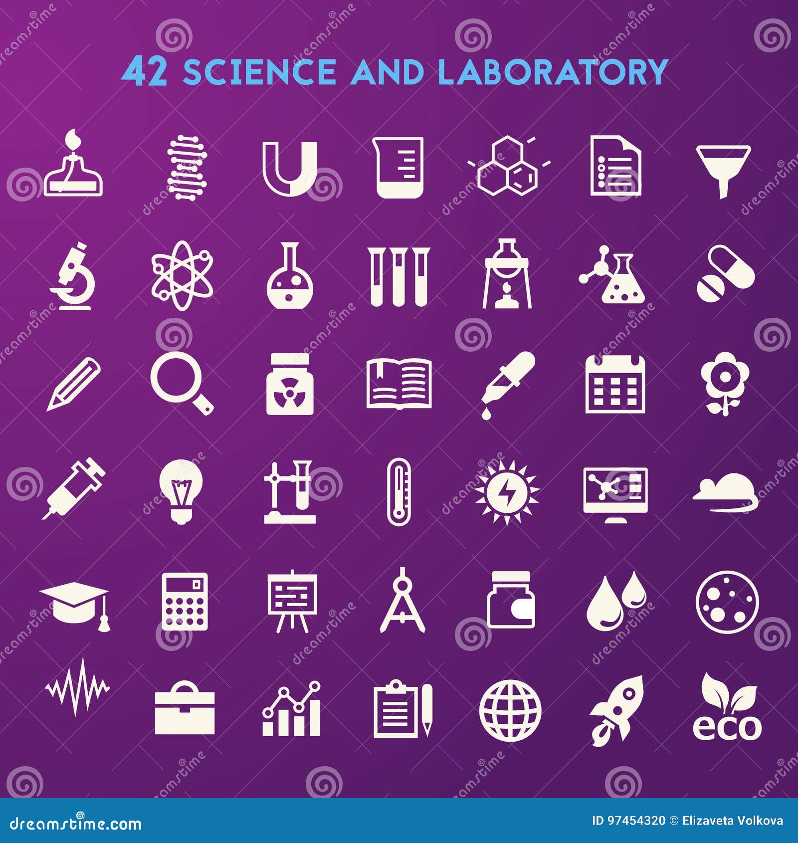 Science and Laboratory Icon Set Stock Vector - Illustration of computer ...