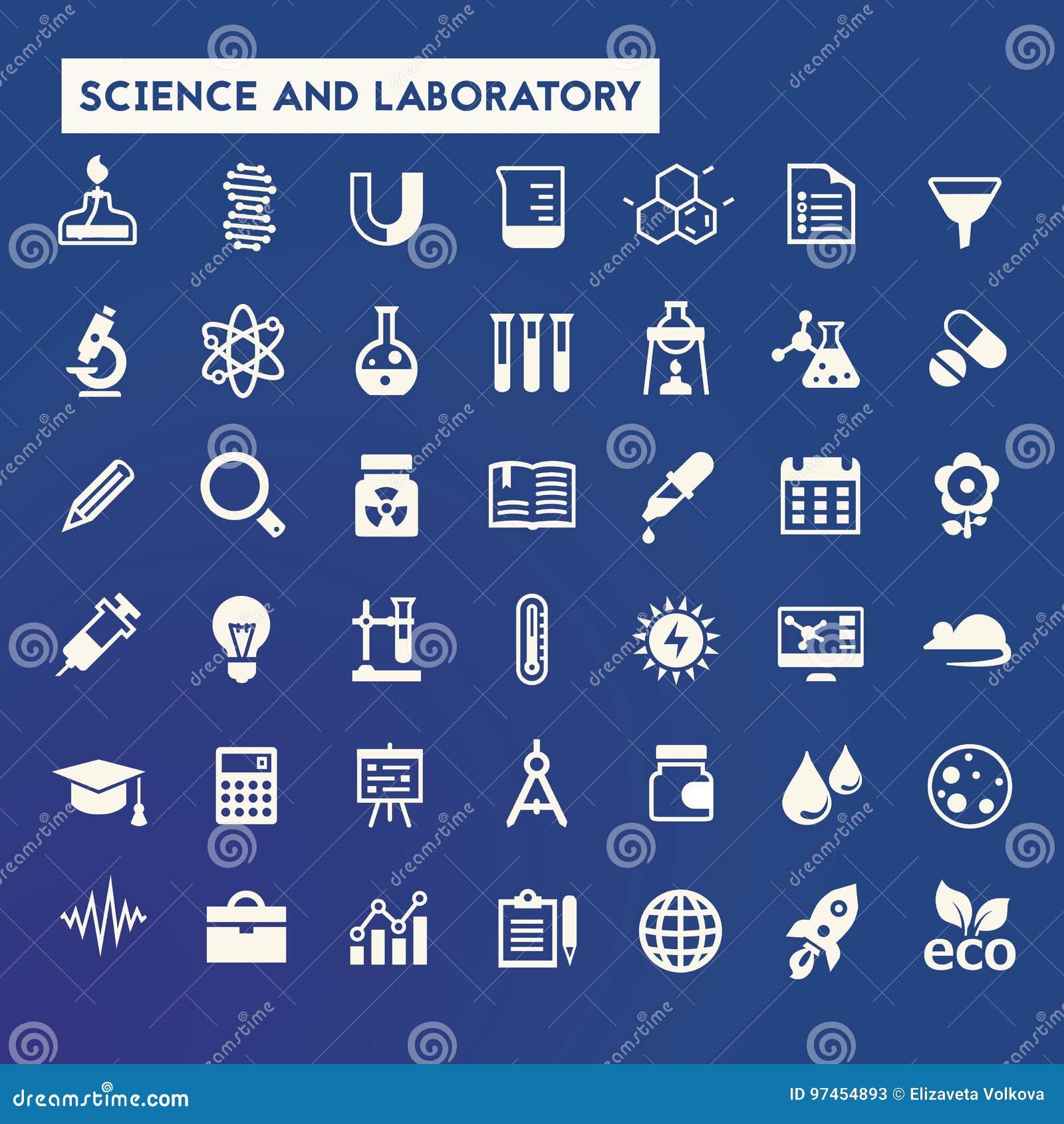 Science and Laboratory Icon Set Stock Vector - Illustration of ...