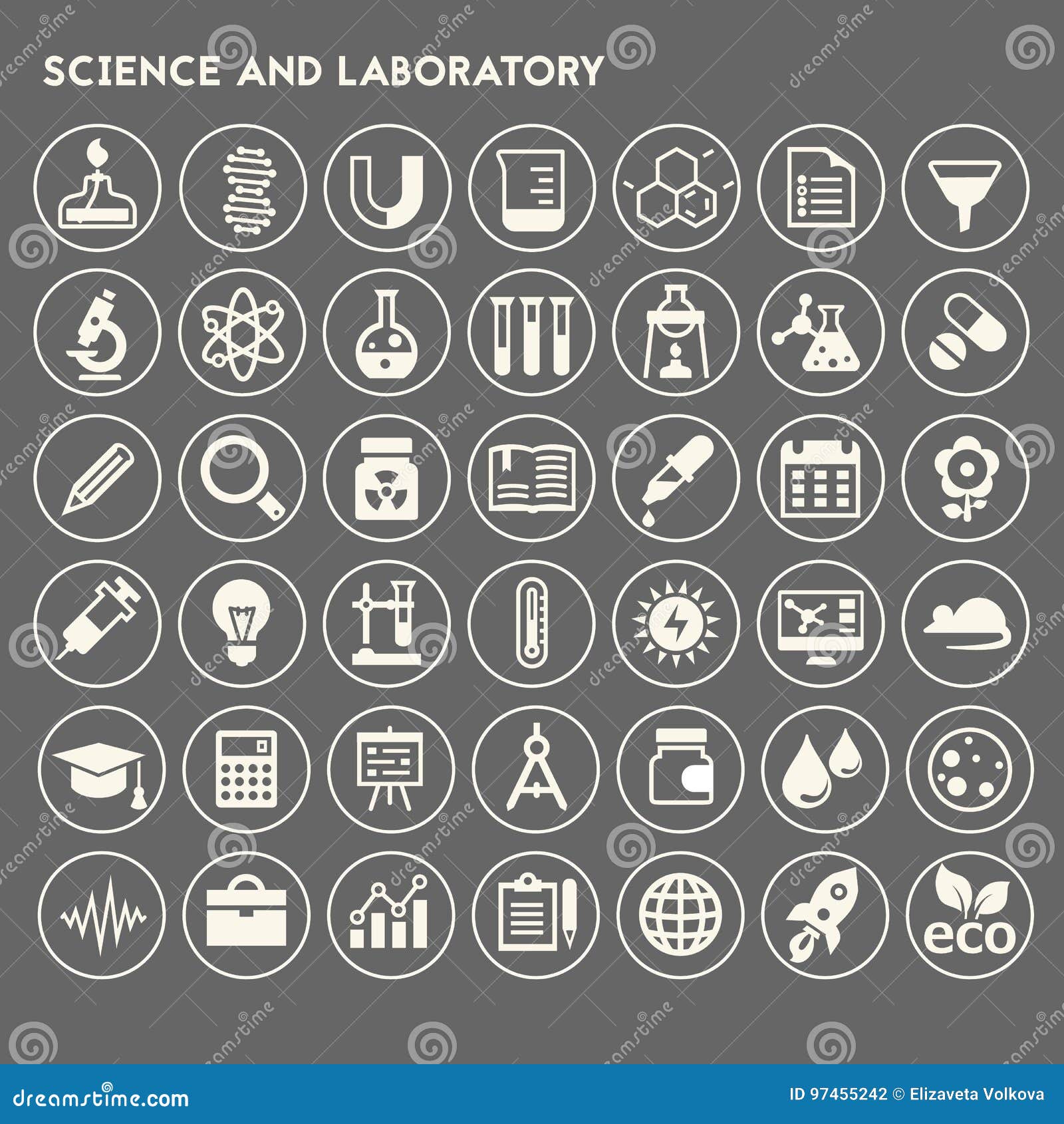 Science and Laboratory Icon Set Stock Vector - Illustration of ...