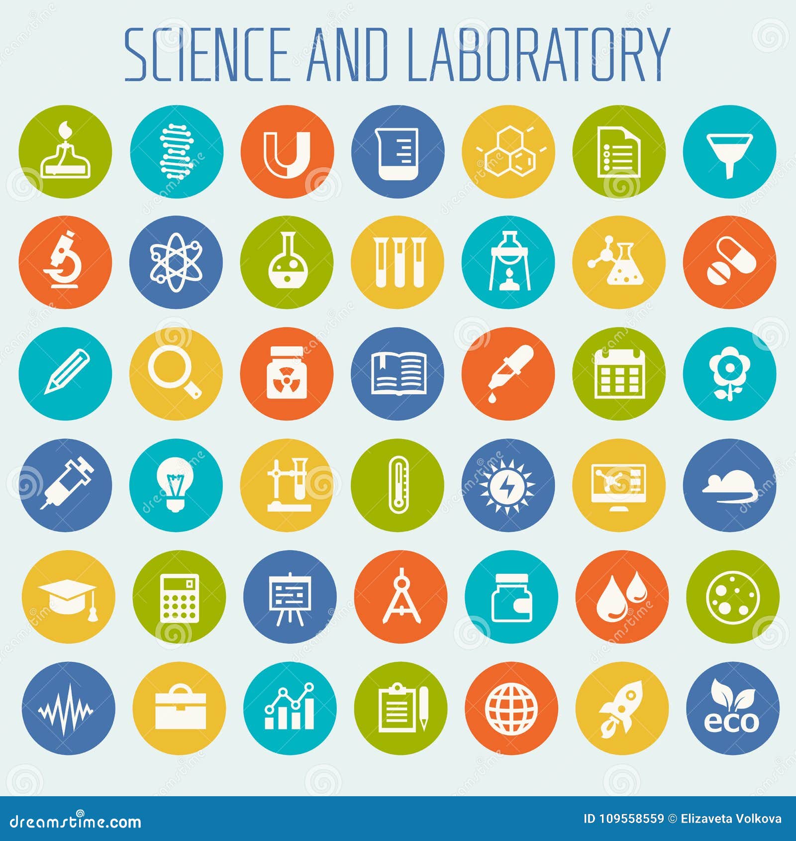 Science and Laboratory Icon Set Stock Vector - Illustration of design ...