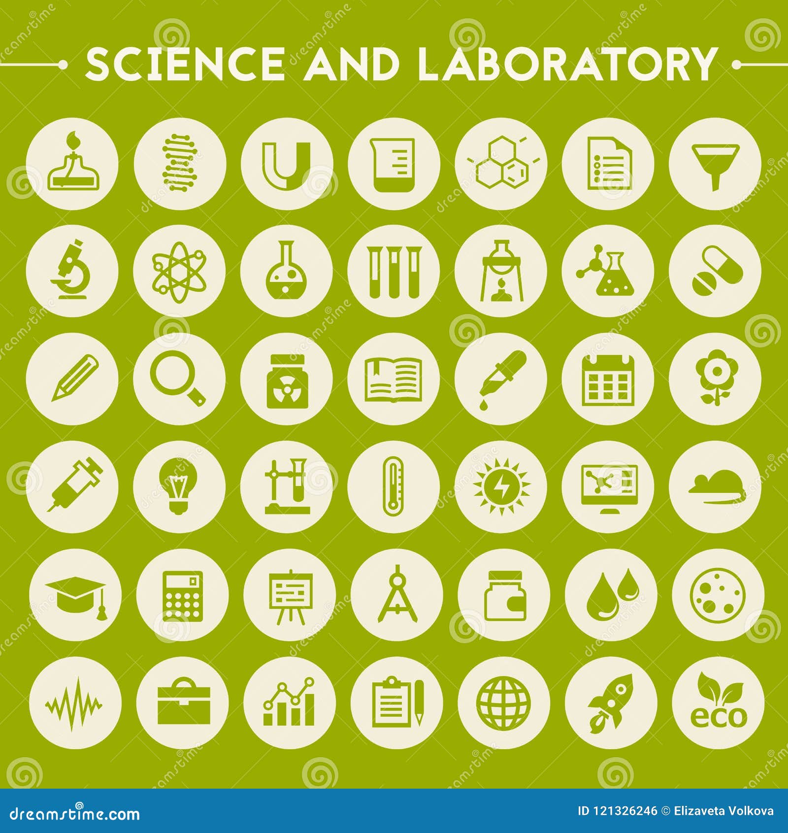 Science and Laboratory Icon Set Stock Illustration - Illustration of ...