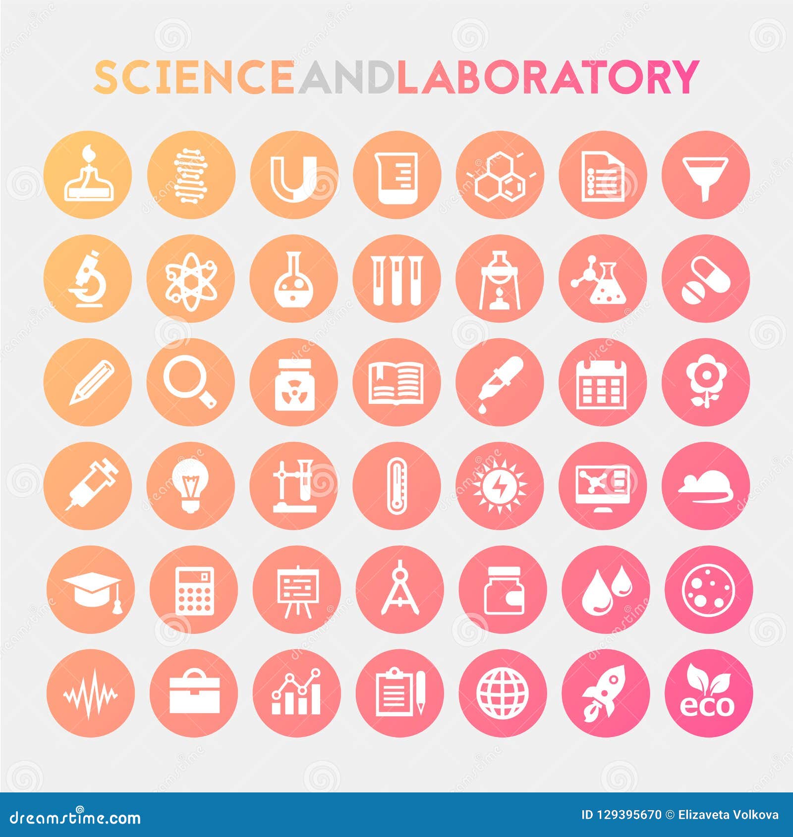 Science and Laboratory Icon Set, Trendy Flat Icons Collection Stock ...