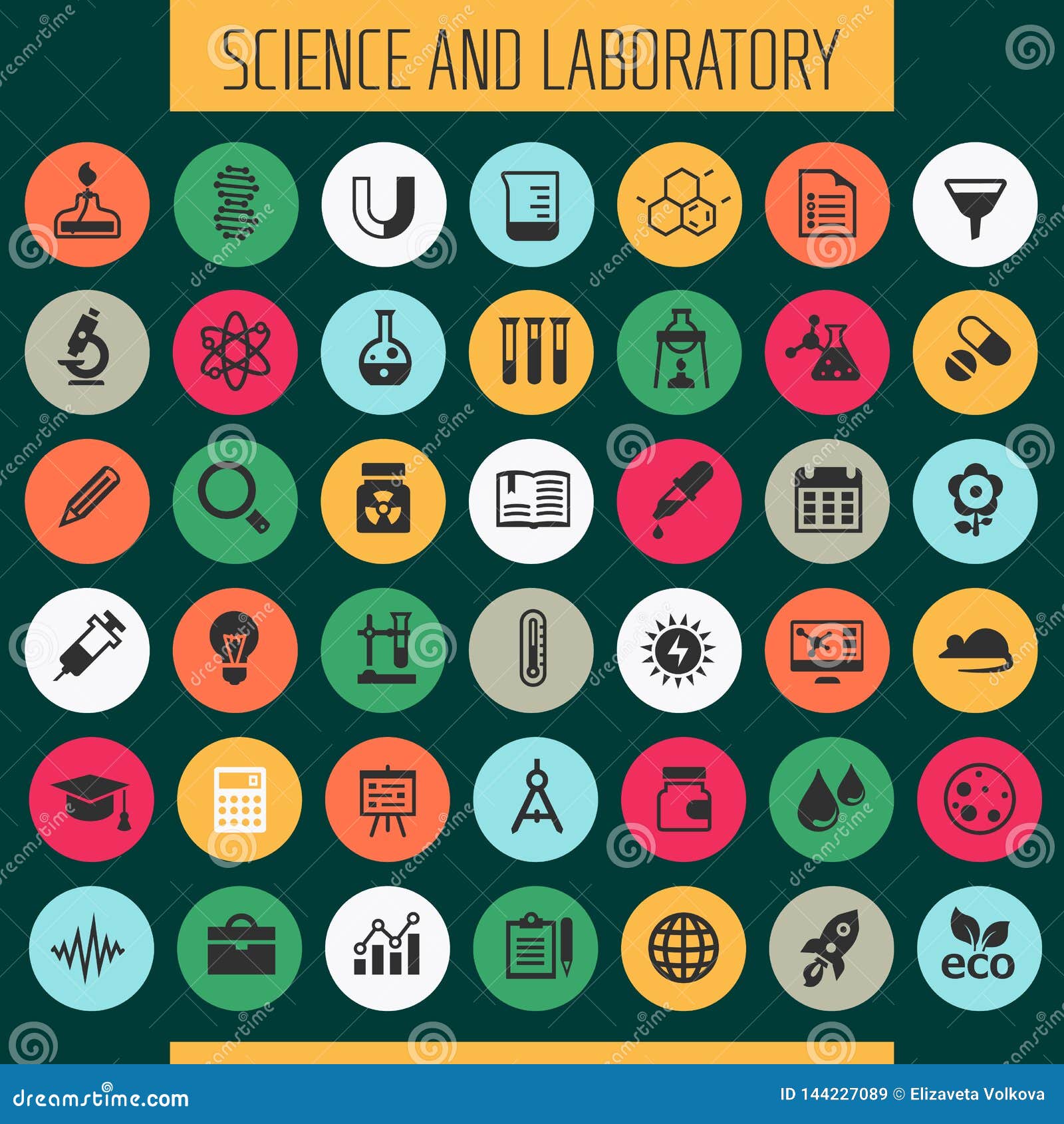 Science and Laboratory Icon Set, Trendy Flat Icons Stock Vector ...
