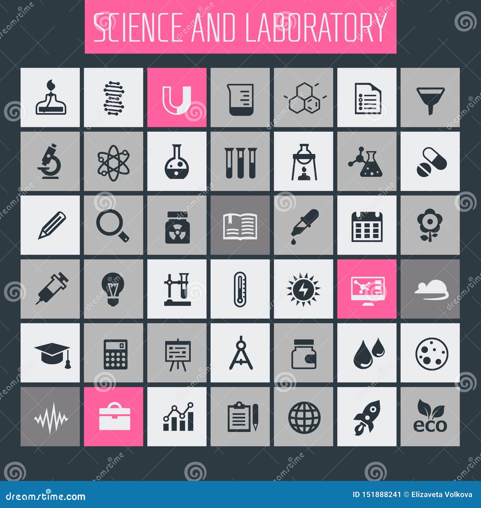 Science and Laboratory Icon Set, Trendy Flat Icons Stock Vector ...