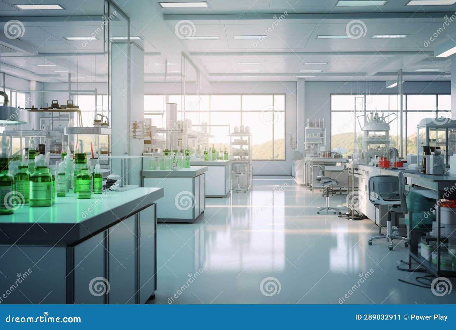 Science Laboratory Interior with Equipment and Science Experiments. 3d ...