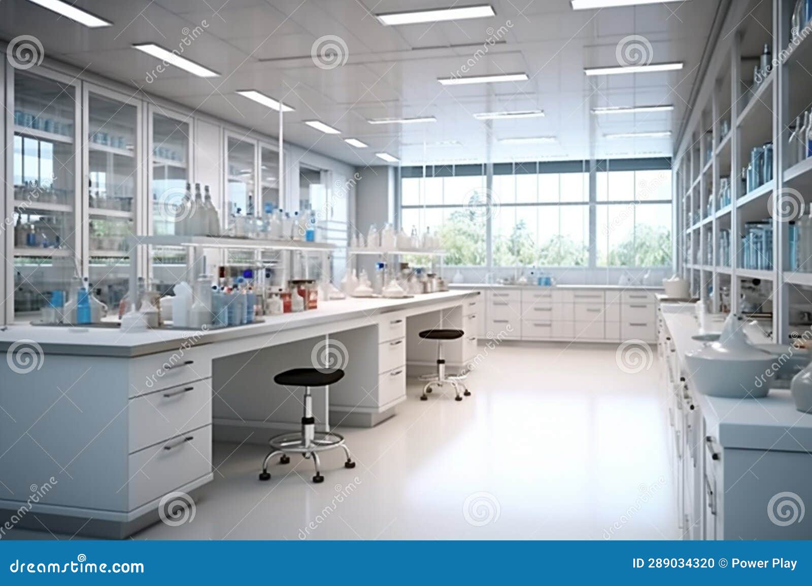 Science Laboratory Interior with Equipment and Science Experiments. 3d ...