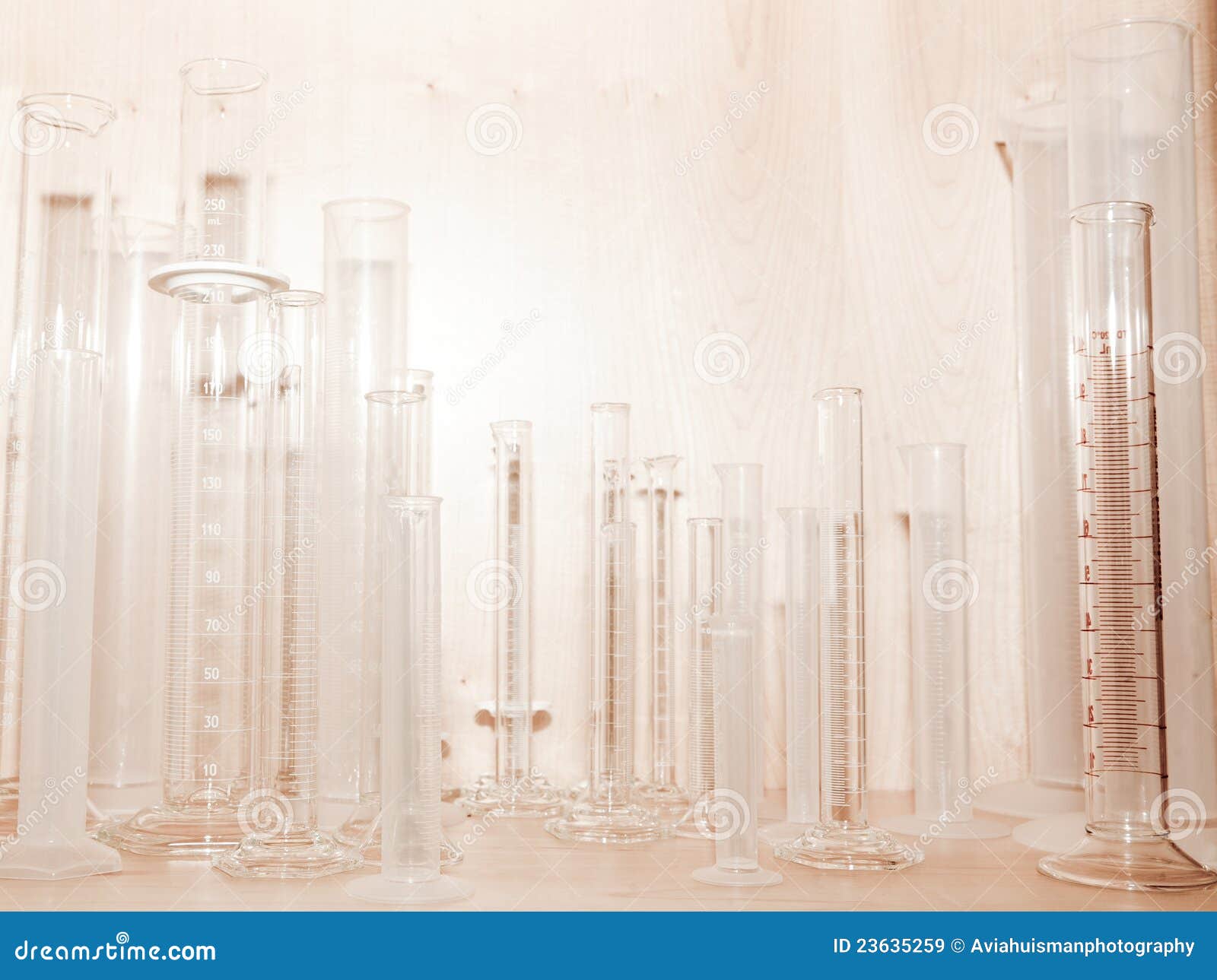 Science Laboratory: Measuring Tubes Stock Image - Image of shelf ...
