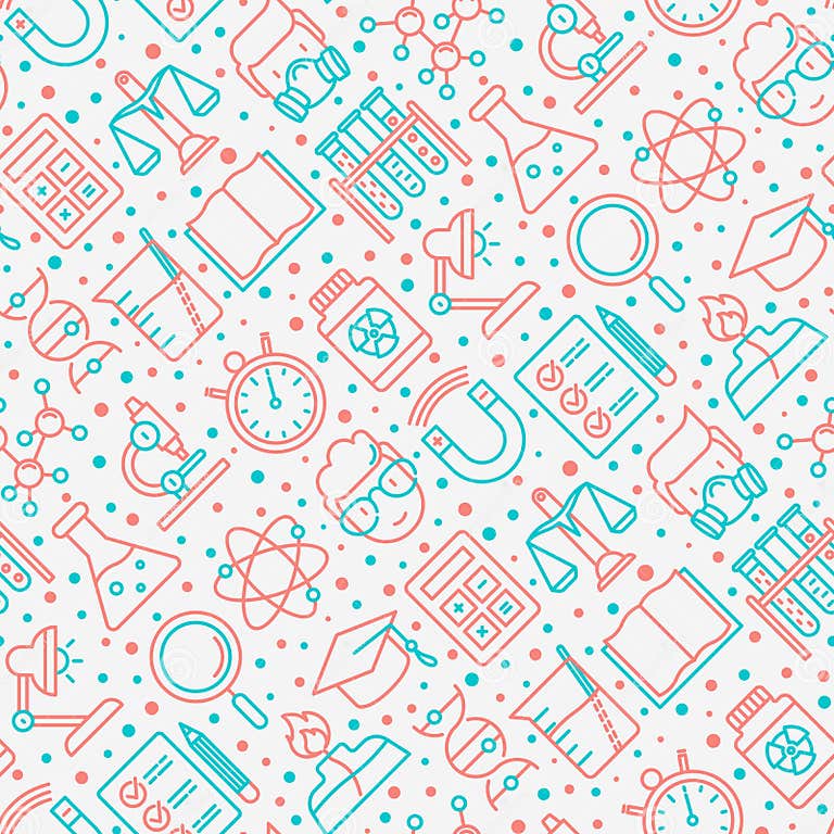 Science and Laboratory Seamless Pattern Stock Vector - Illustration of ...