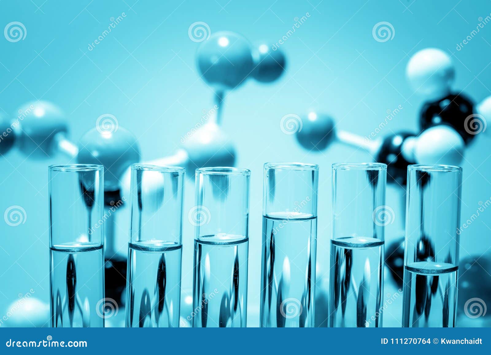 Science Laboratory Test Tubes and Molecule Structure Model on Li Stock ...