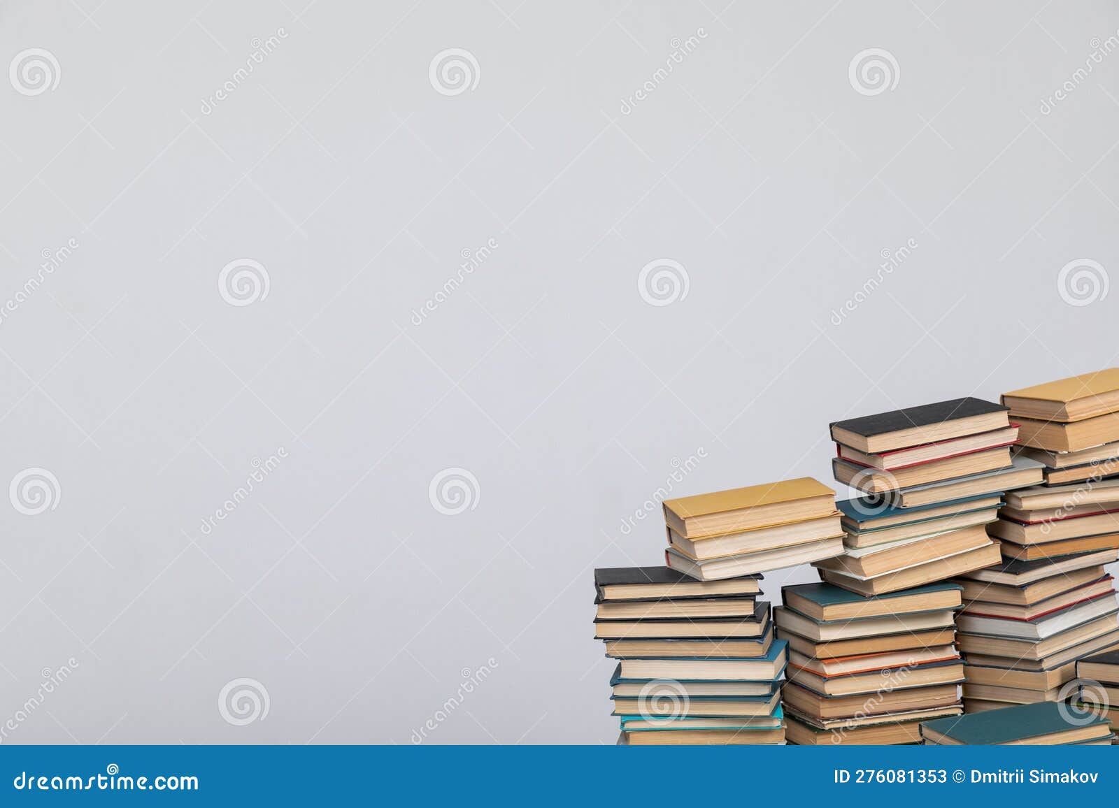 Science Learning Library Stack of Books on White Background Stock Image ...