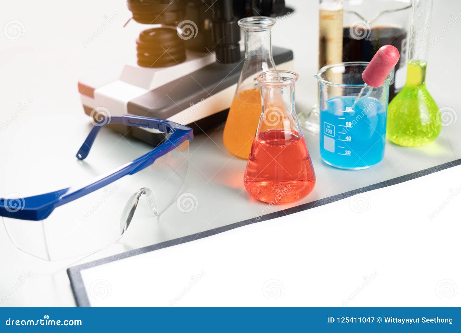 Science Lecture Clipboard With Chemical Experiment In School Laboratory ...