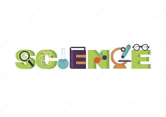 Science Lettering Design. Vector Illustration Decorative Design Stock ...