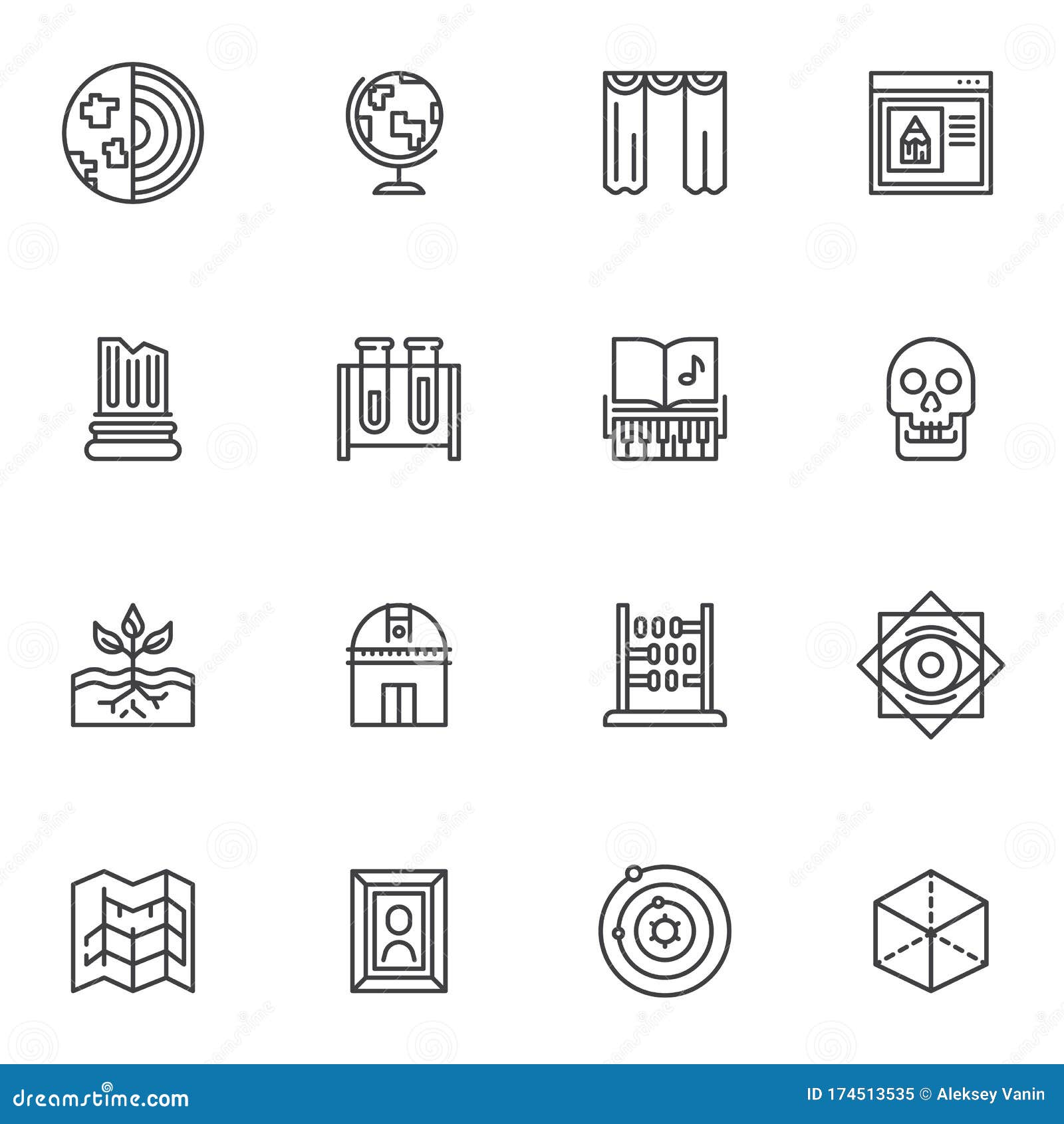 Science line icons set stock vector. Illustration of anatomy - 174513535