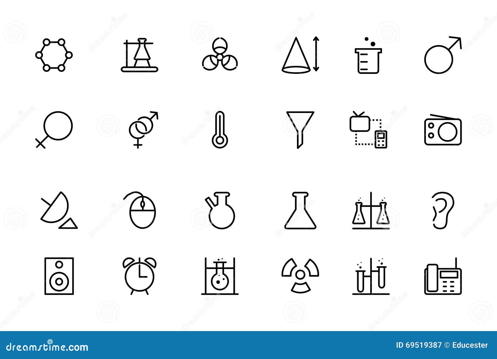 Science Line Vector Icons 3 Stock Illustration - Illustration of ...