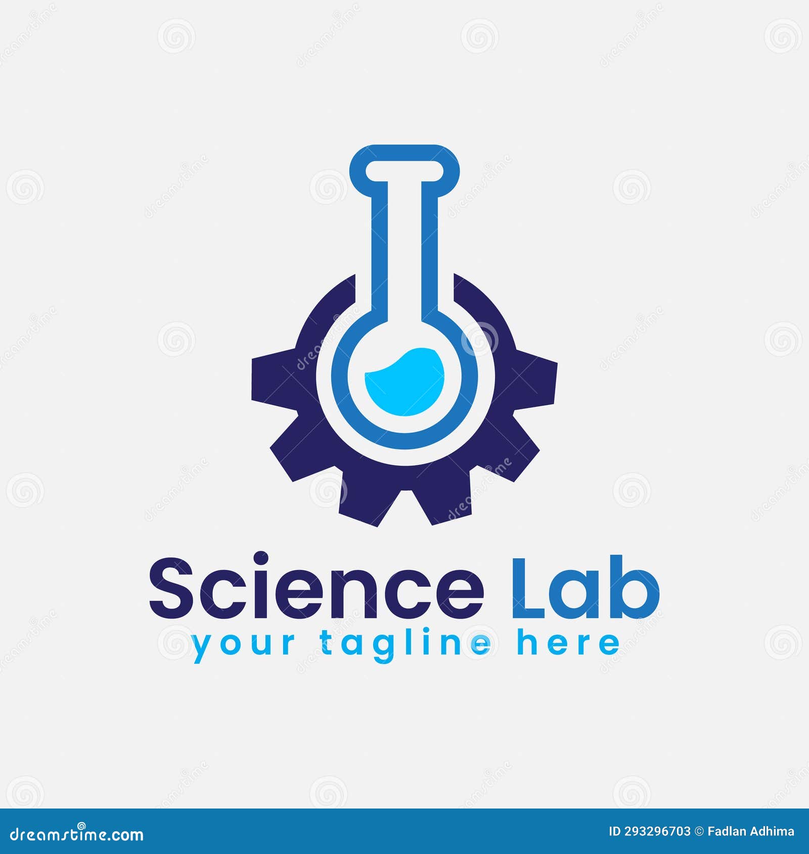 Science Logo Icon Template with Laboratory and Gear Vector Illustration ...