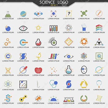 Science Logo Set - Vector stock vector. Illustration of cell - 143265029