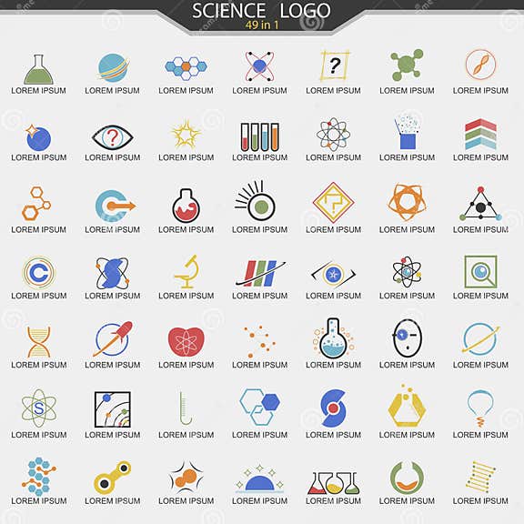 Science Logo Set - Vector stock vector. Illustration of cell - 143265029