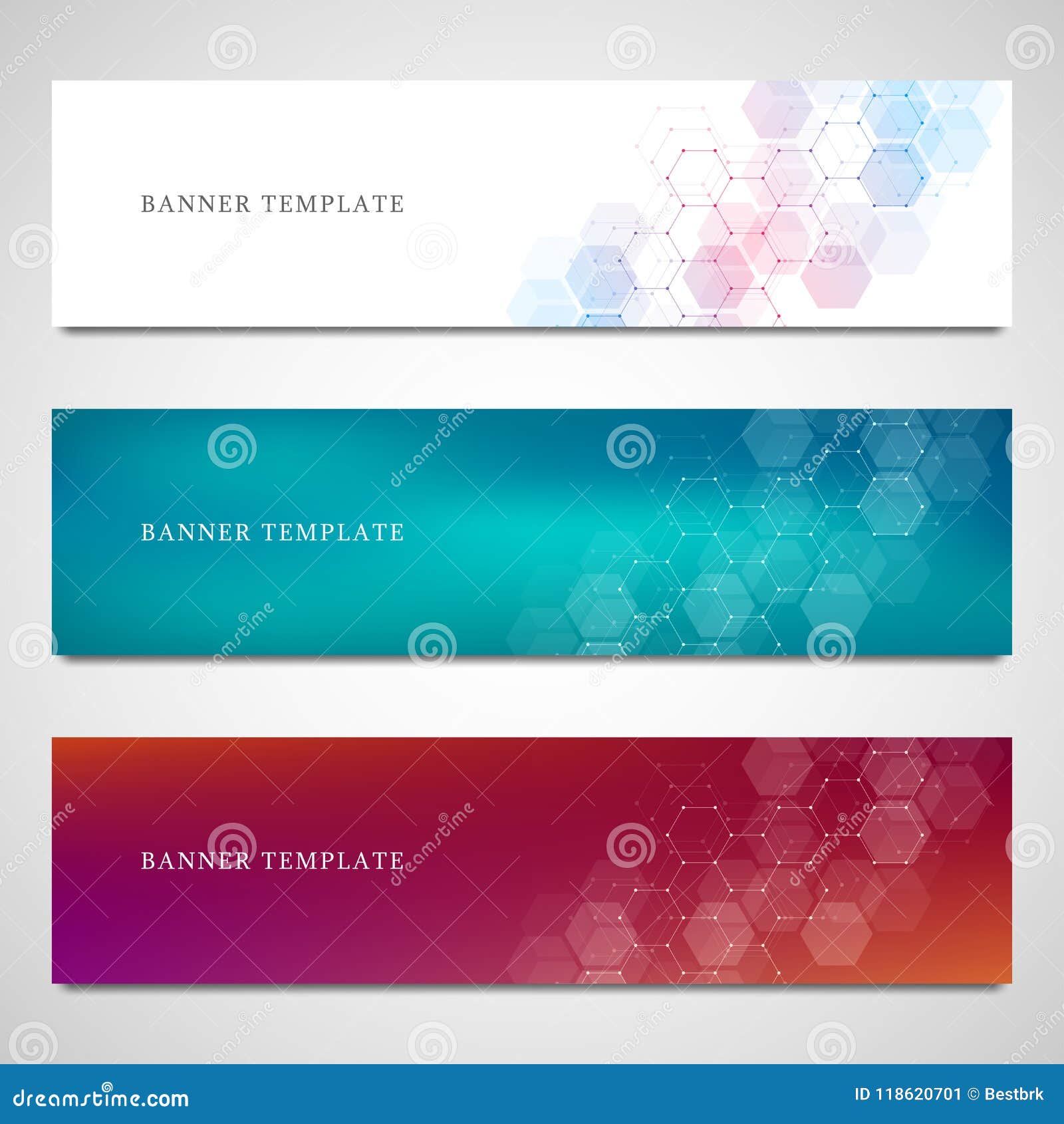 Science, Medical and Digital Technology Header or Banners. Geometric ...