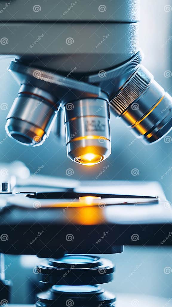 Science and Medical Treatment Research Concept Image with Microscopy ...