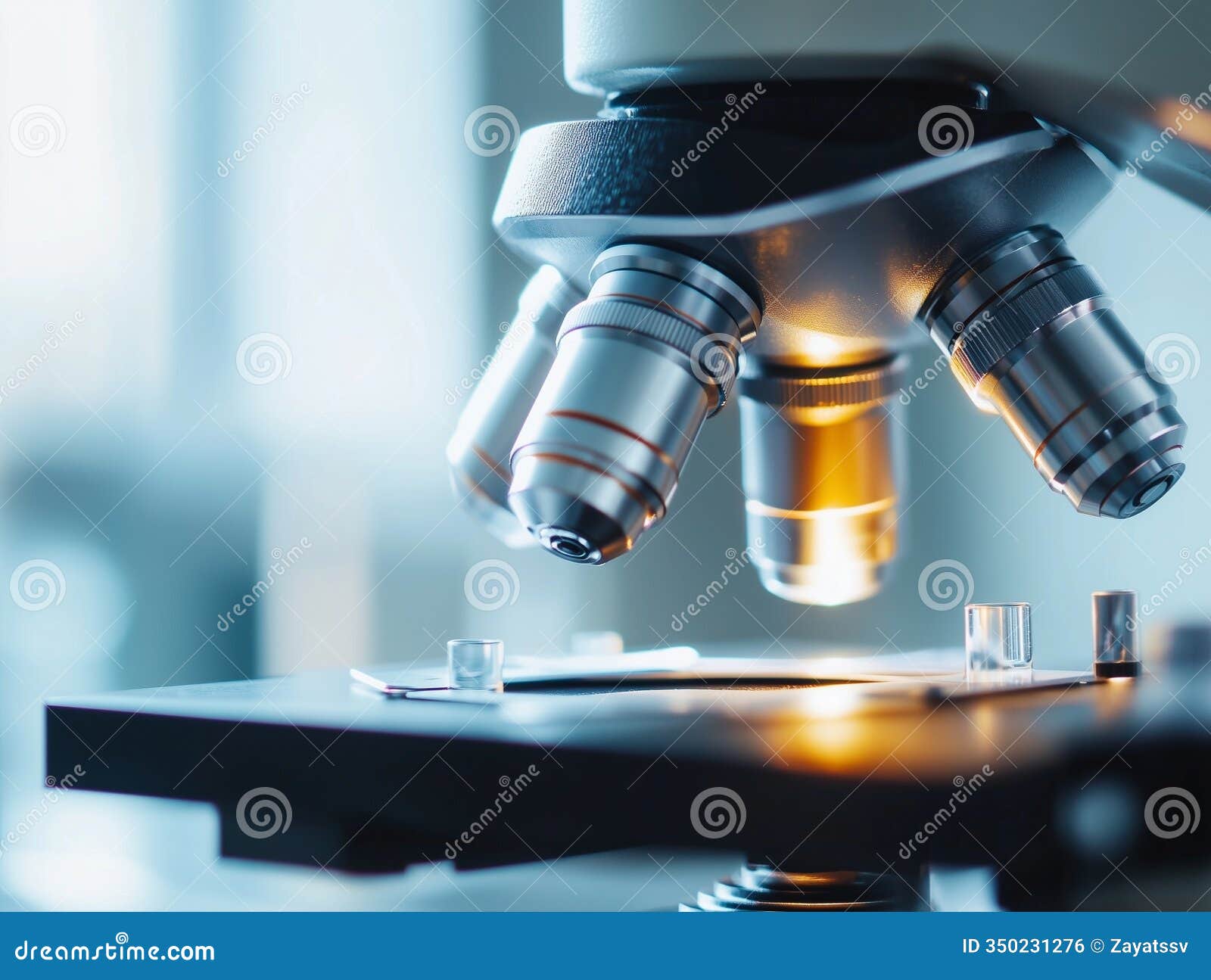 Science and Medical Treatment Research Concept Image with Microscopy ...