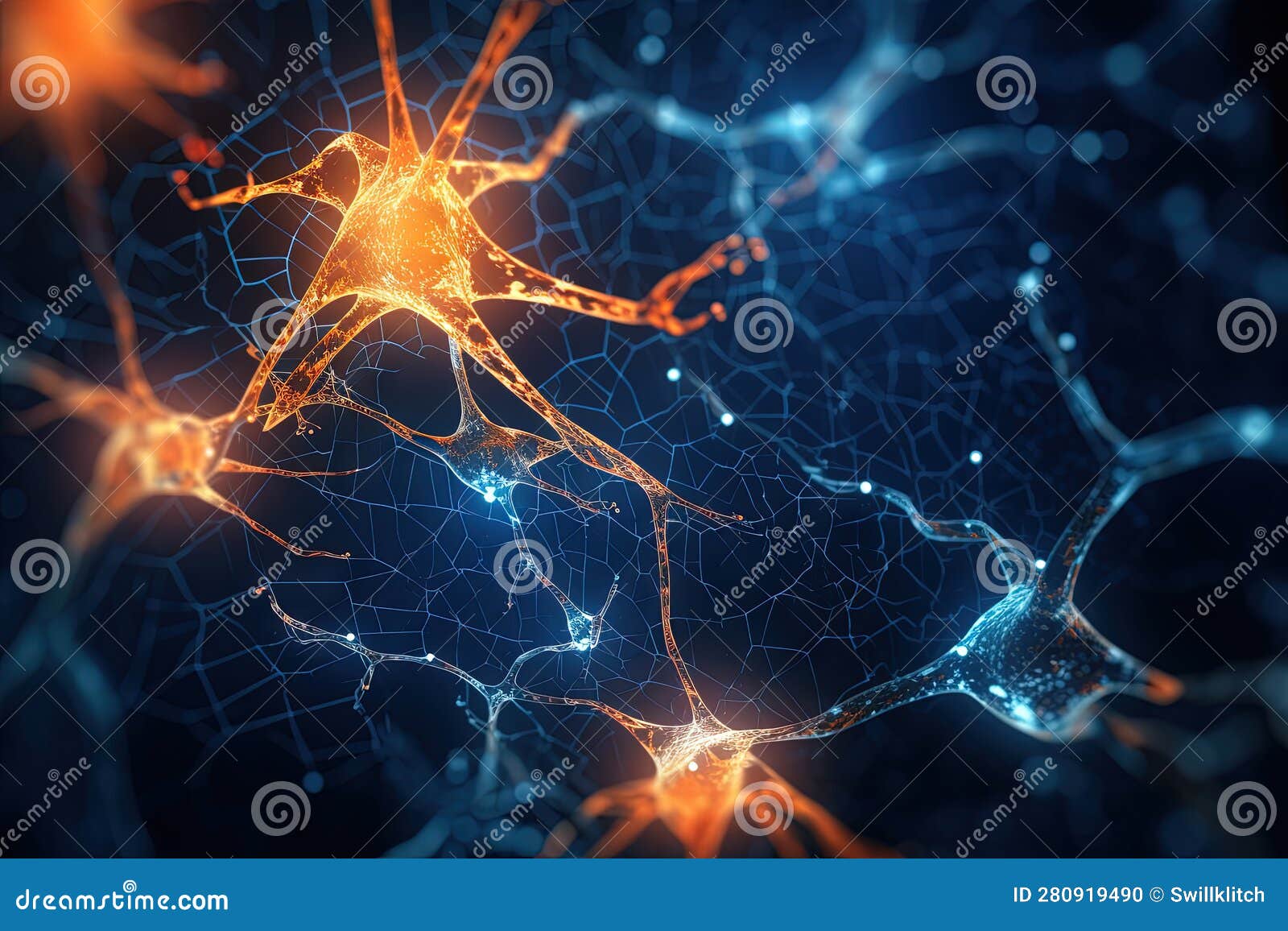 Transmitting Synapse,neuron Or Nerve Cell Stock Illustration ...