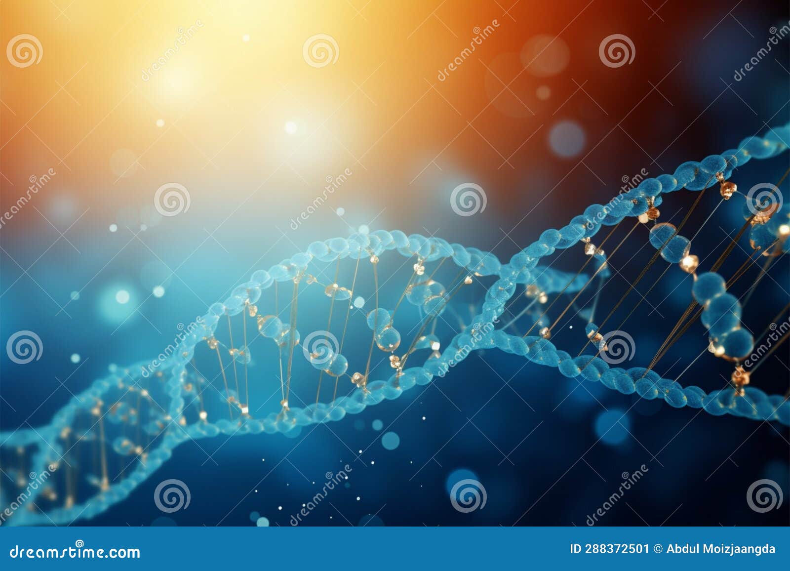 Science Meets Nano Tech, Glowing DNA Sequence on a Backdrop Stock ...