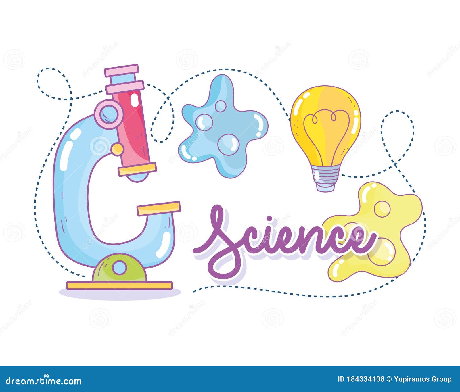 Microscope And Bacteria Cartoon Vector | CartoonDealer.com #79085039