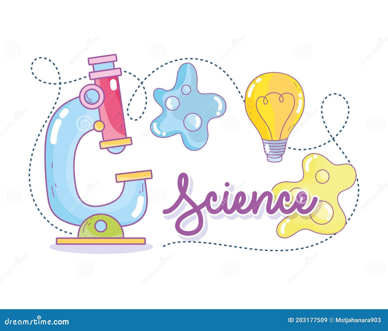 Microscope And Bacteria Cartoon Vector | CartoonDealer.com #79085039