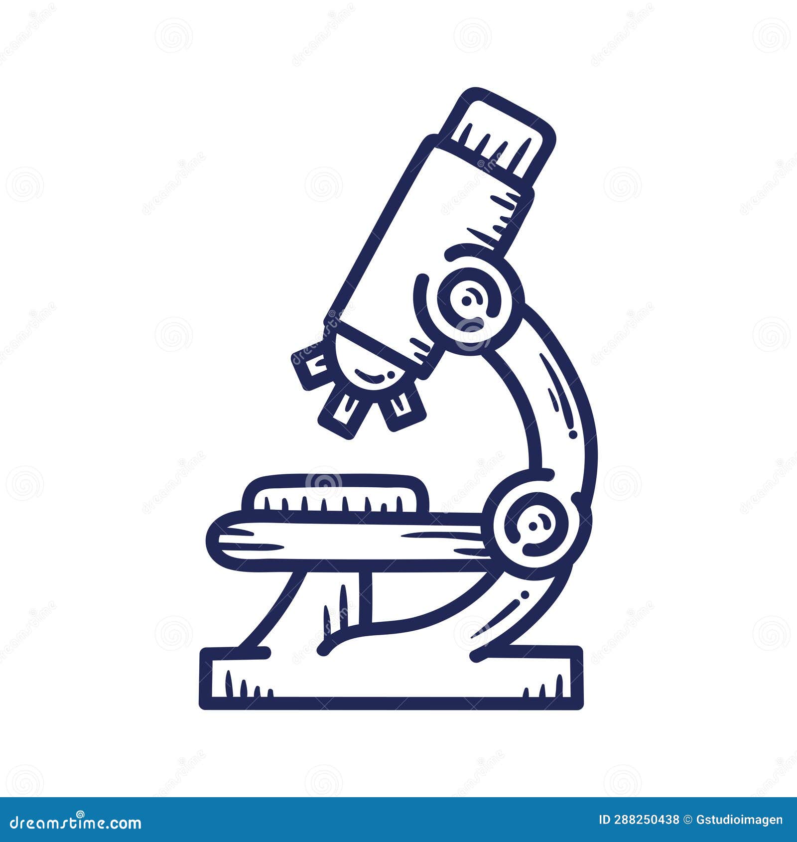 A Microscope. Doodle Style. An Optical Device. A Symbol Of Science ...