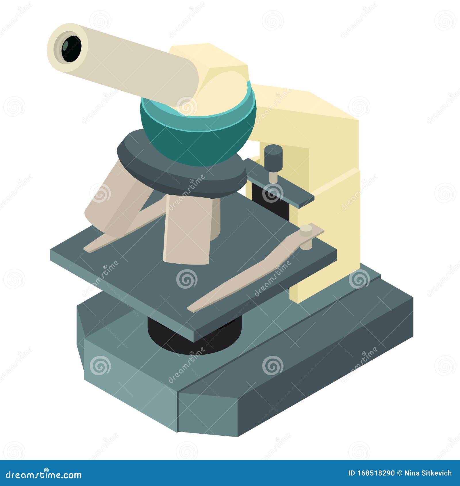 Science Microscope Icon, Isometric Style Stock Vector - Illustration of ...