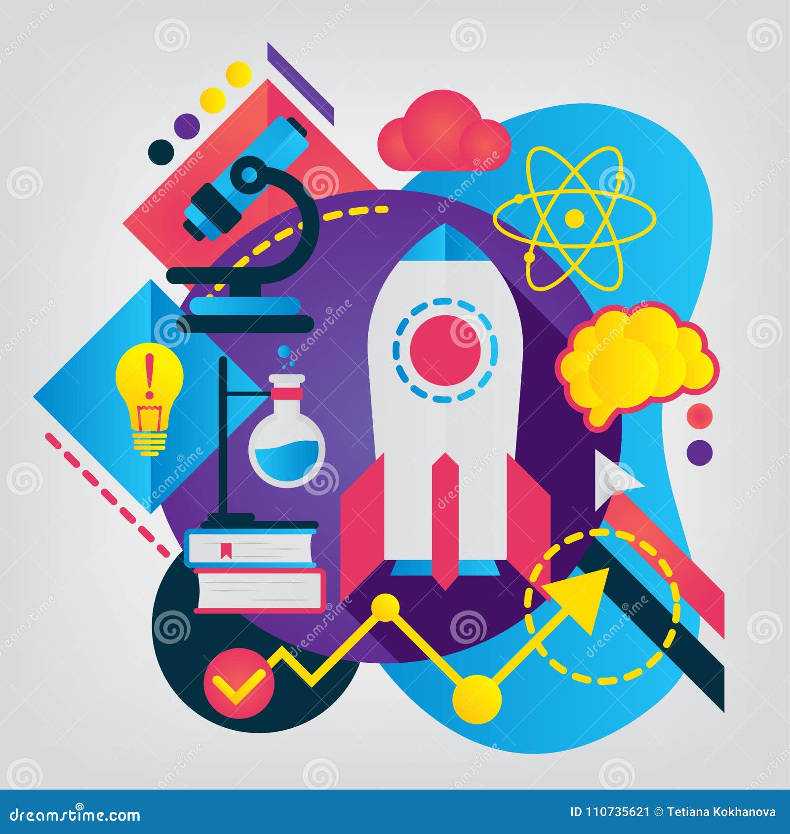 Science Modern Flat Illustration Stock Vector - Illustration of ciencia ...