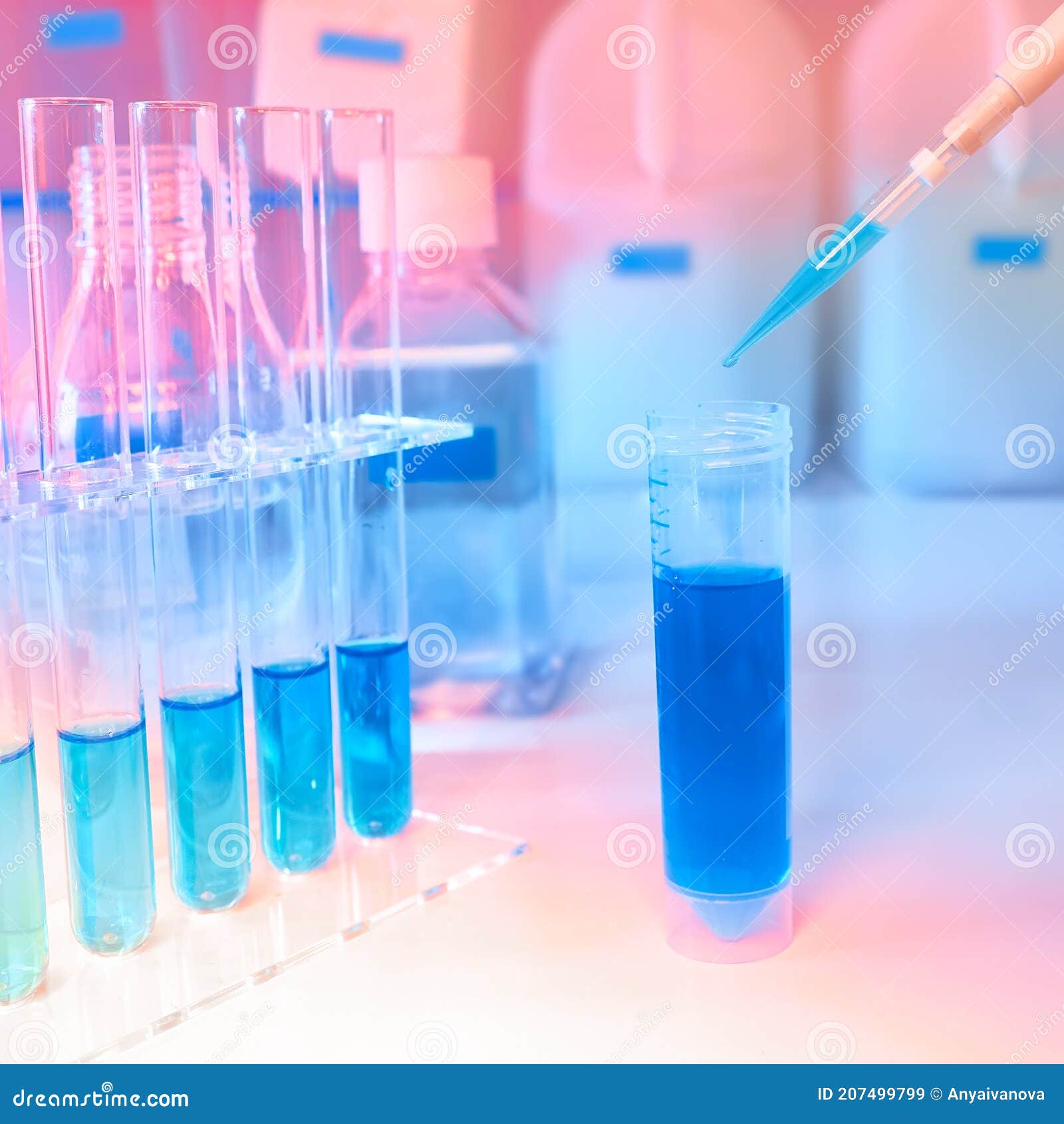 Science and Molecular Biology Background, Panoramic Image. Plastic ...