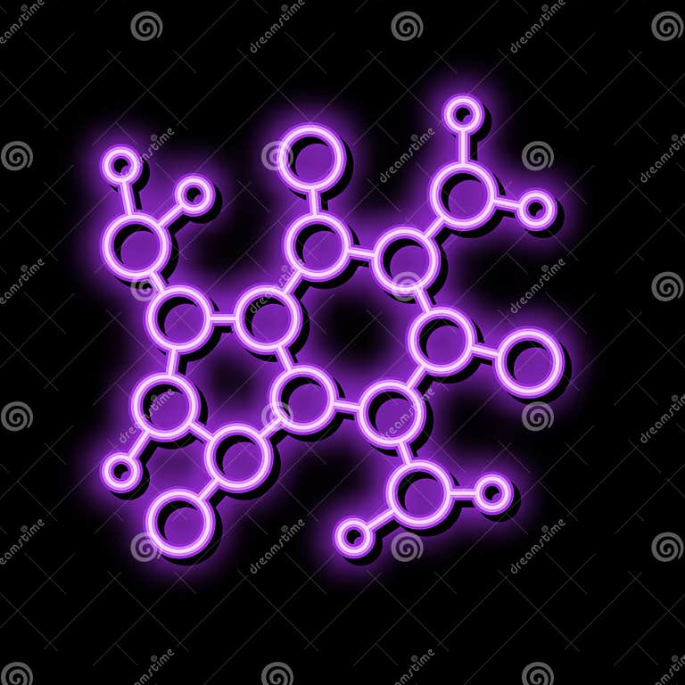 Science Molecular Structure Neon Glow Icon Illustration Stock Vector ...