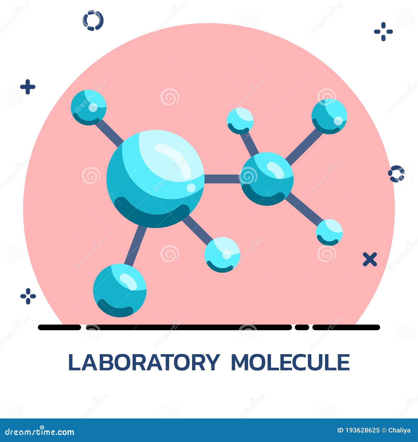 Science Molecule Model Flat Style Stock Vector - Illustration of ...