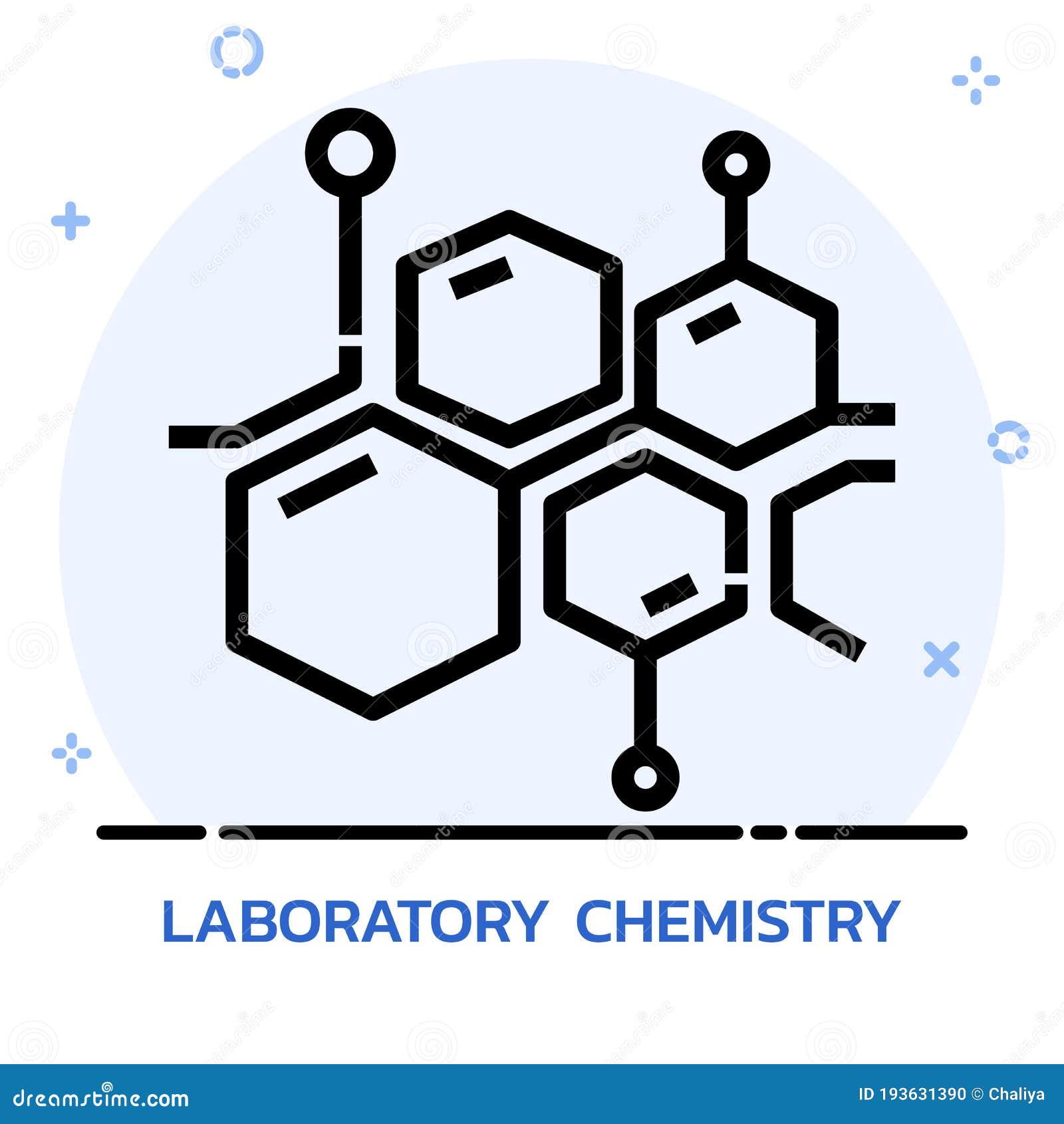 Science Molecule Model Line Style Stock Vector - Illustration of ...