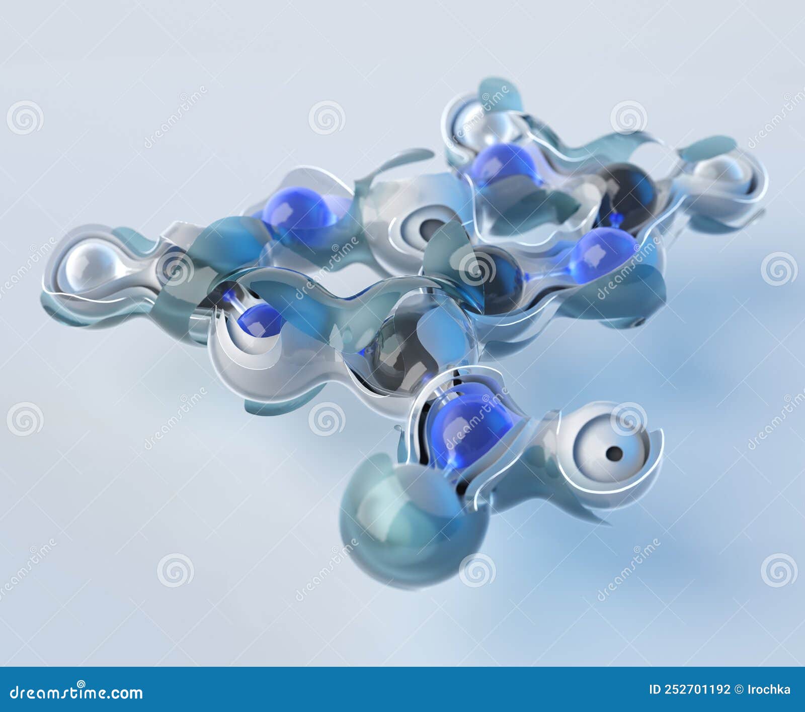Science Molecule Nucleobase Adenine Model Structure, DNA,3D Rendering ...