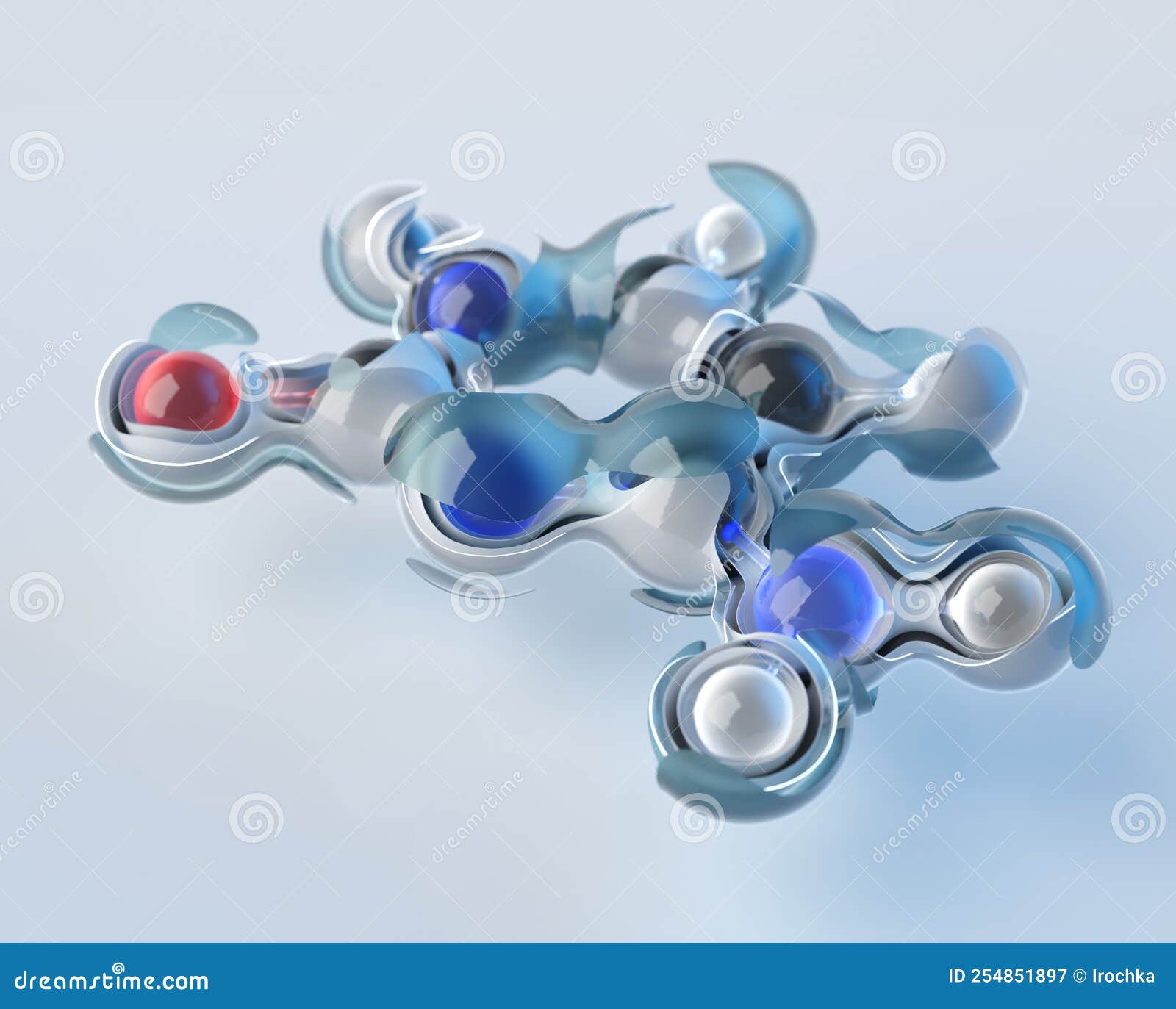 CG Model Structure Form Of Nucleus Atom Nuclear Explode Bomb Emit X-ray ...