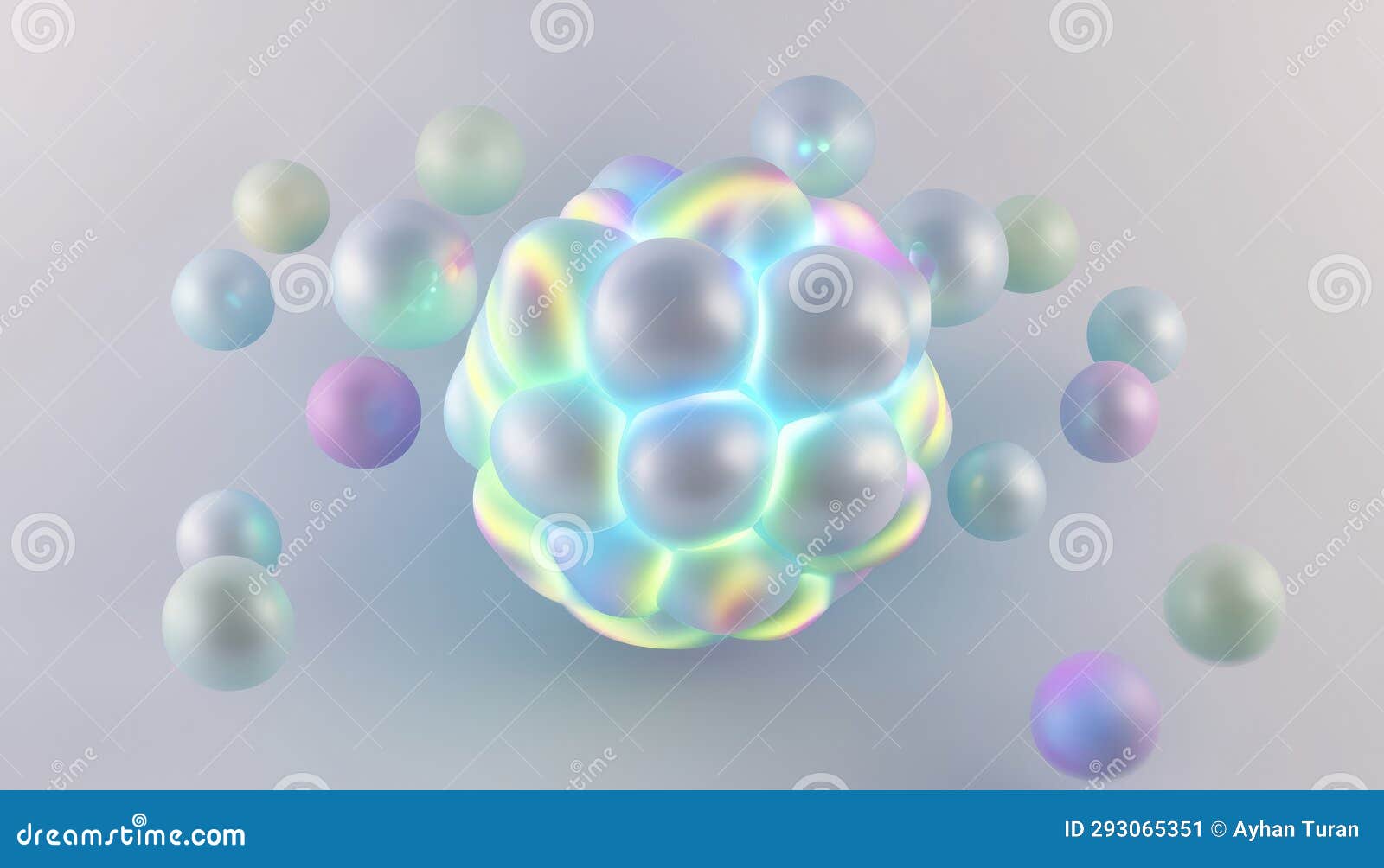 Science , Neon Light and Chemistry Background , 3d Illustration Concept ...