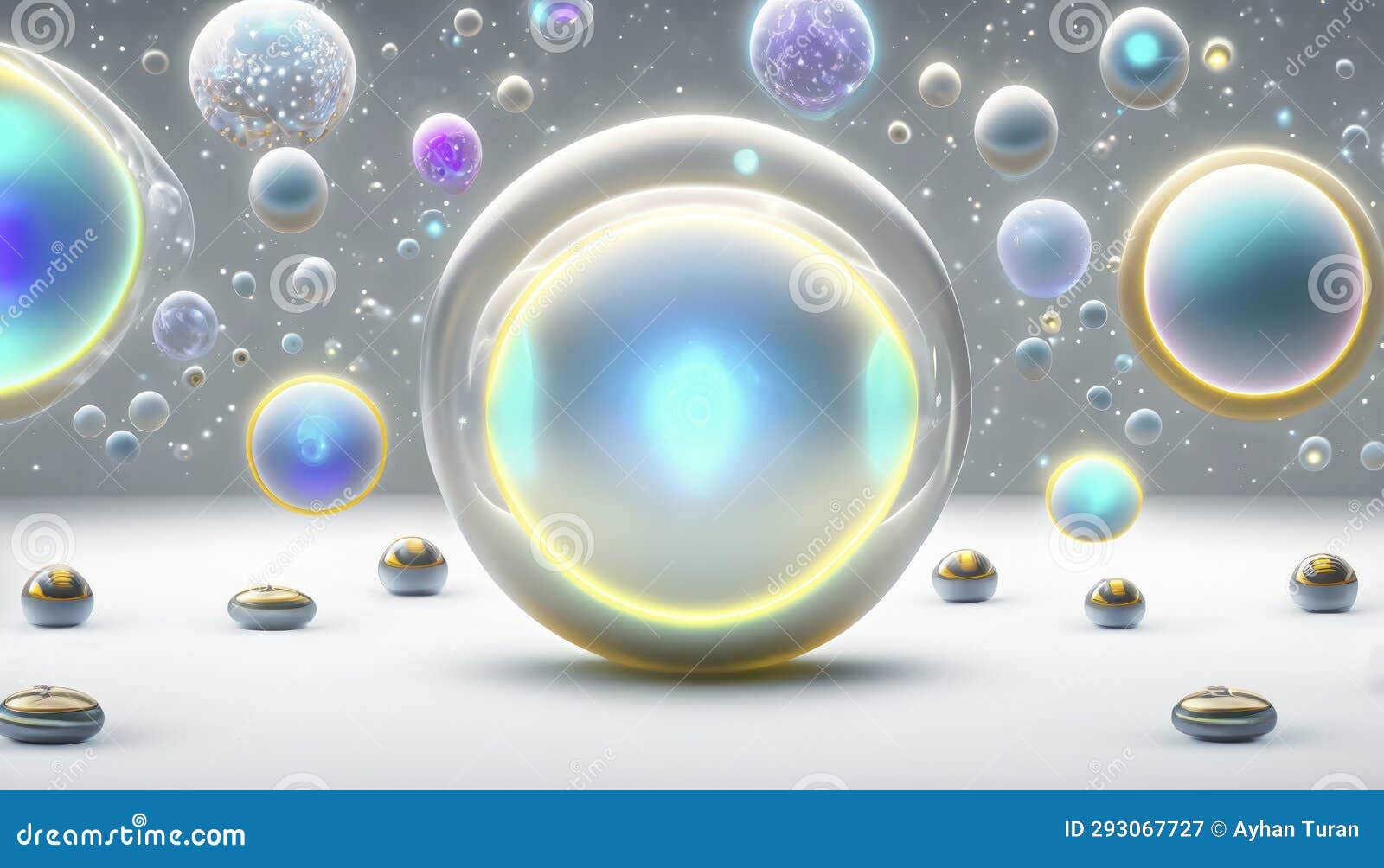 Science , Neon Light and Chemistry Background , 3d Illustration Concept ...