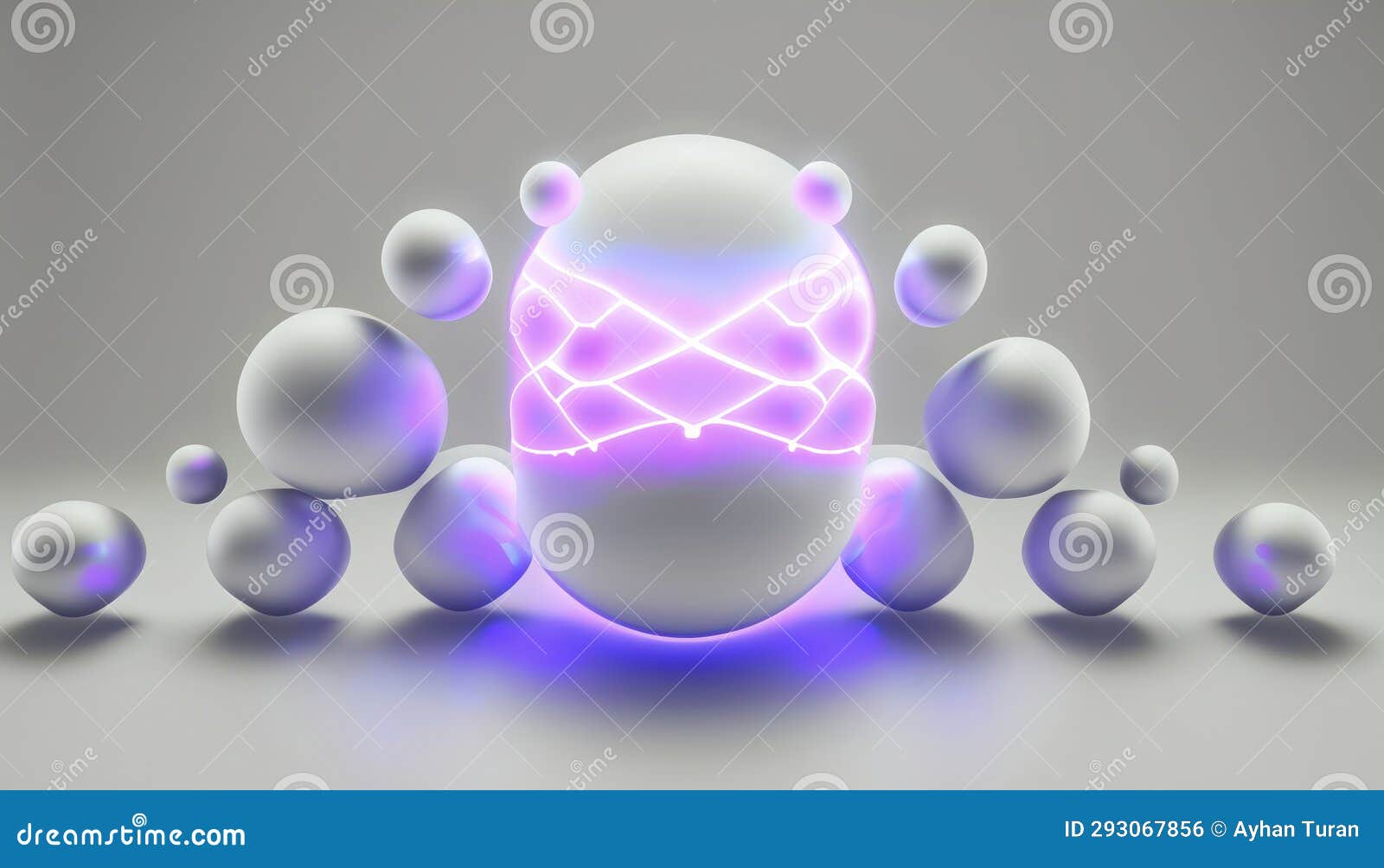 Science , Neon Light and Chemistry Background , 3d Illustration Concept ...