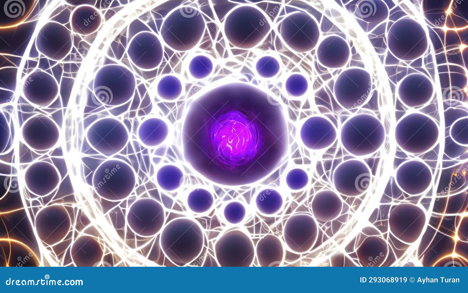 Science , Neon Light and Chemistry Background , 3d Illustration Concept ...