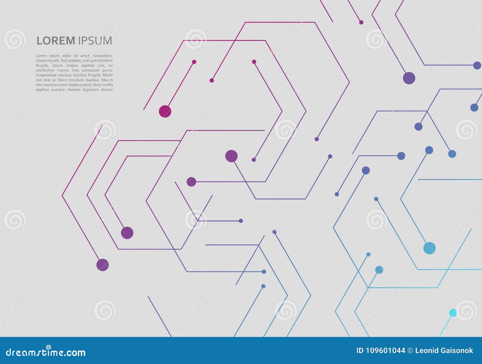 Science Network Pattern, Connecting Lines And Dots. Technology Hexagons ...