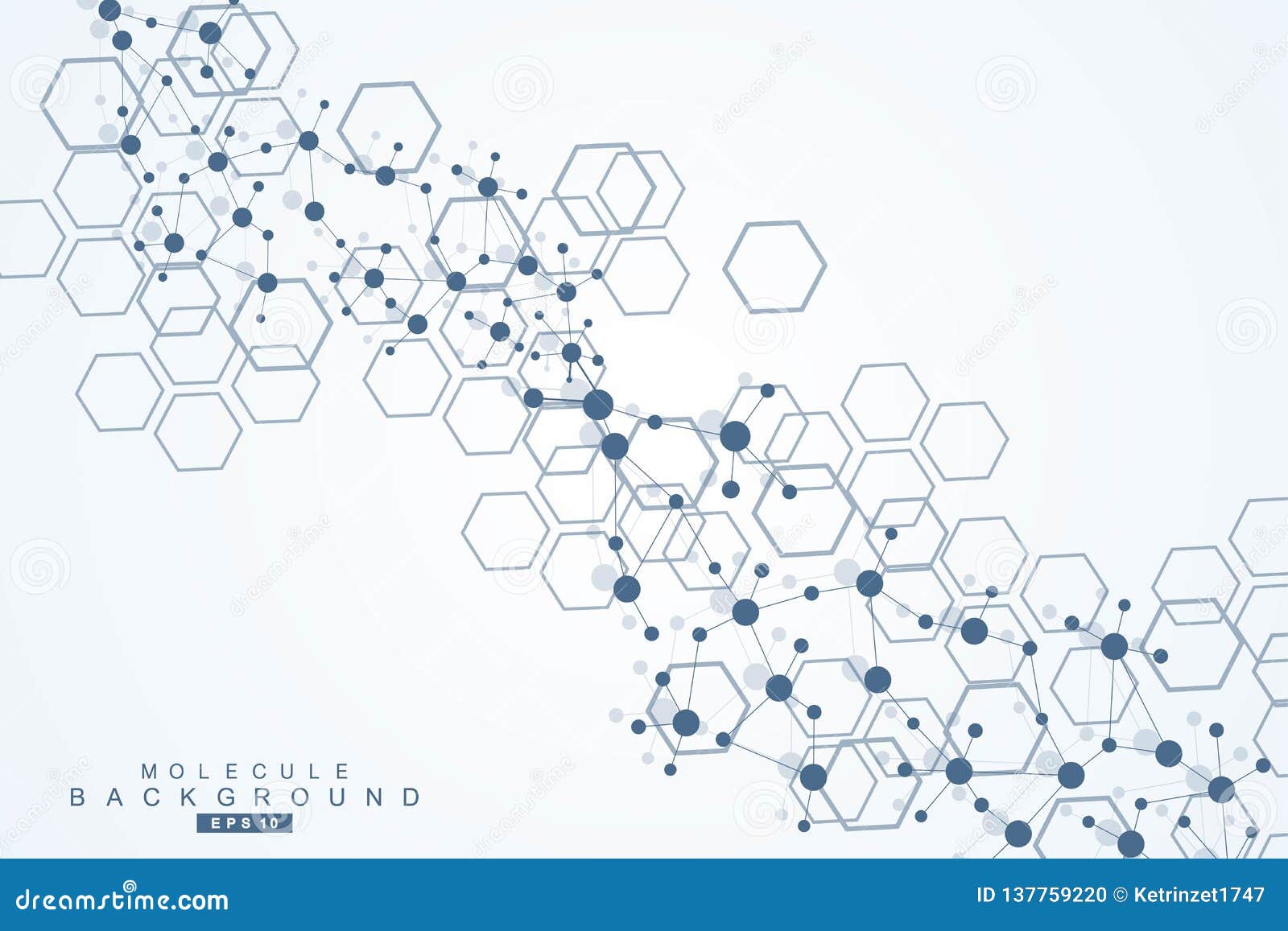 Science Network Pattern, Connecting Lines and Dots. Technology Hexagons ...