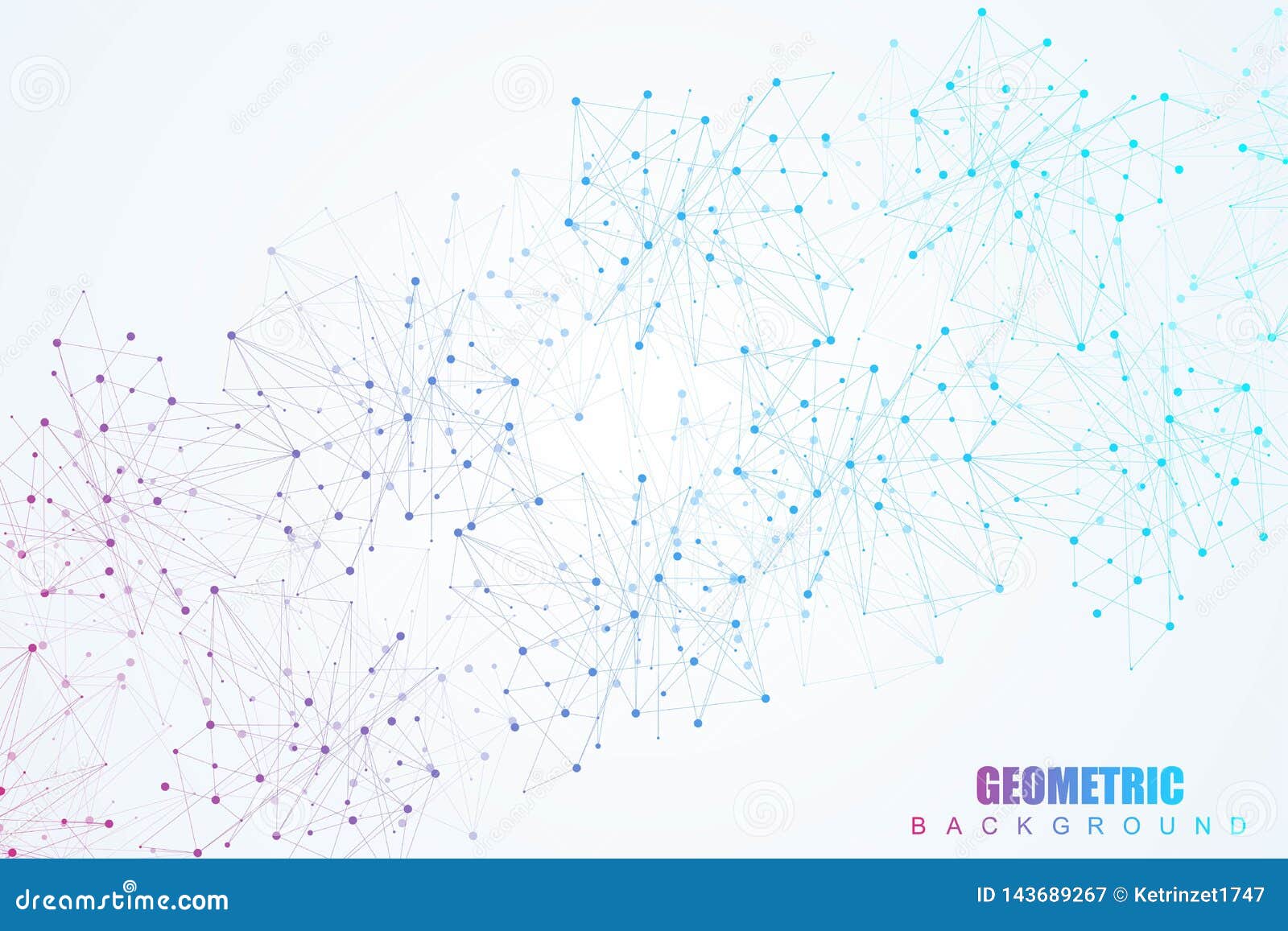 Science Network Pattern, Connecting Lines and Dots. Technology Hexagons ...